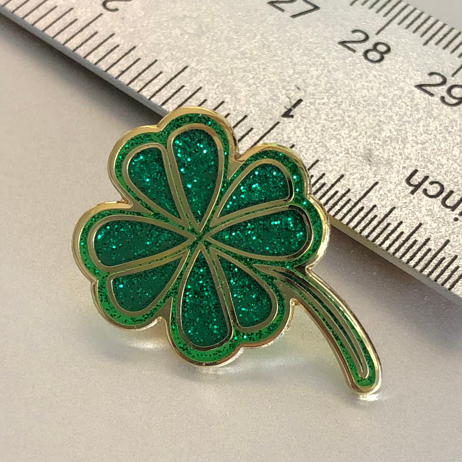 Shamrock With Glitter Enamel Pin Lucky Shamrock Lucky | Etsy
