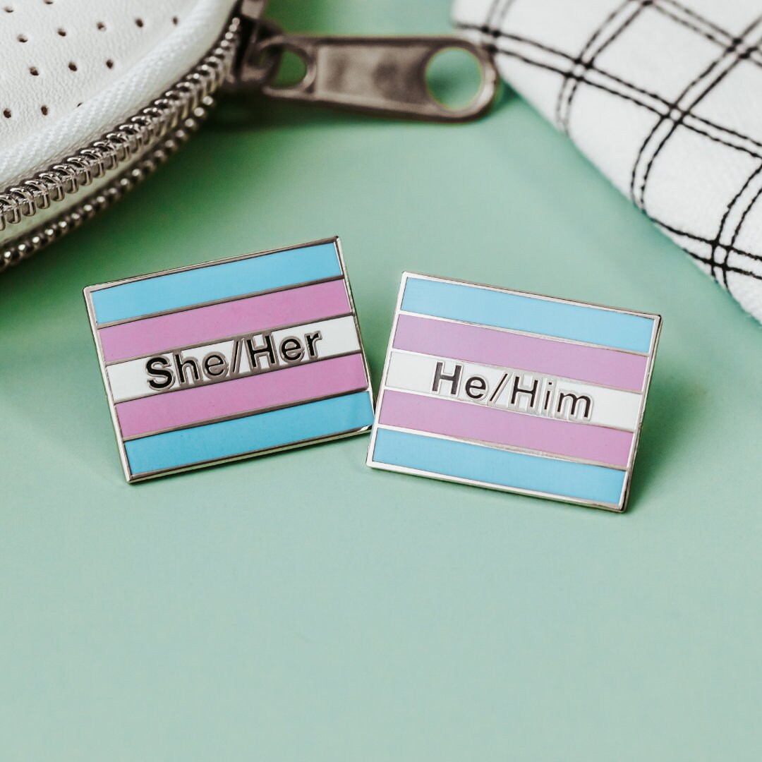Pronoun Pin He Him Pin She Her Pin Trans Pride Transgender T For Him T For Her