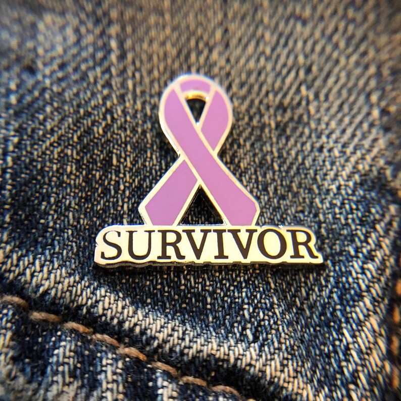 Lavender SURVIVOR Awareness Ribbon Pins All Cancer - Etsy