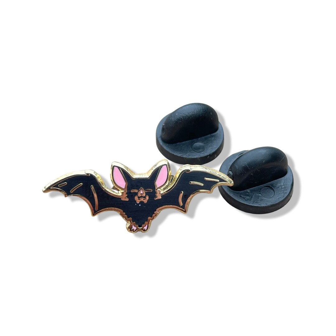 Black Bat Enamel Pin - Halloween Pins, Kawaii Pins, Lapel Pins, Animal ...