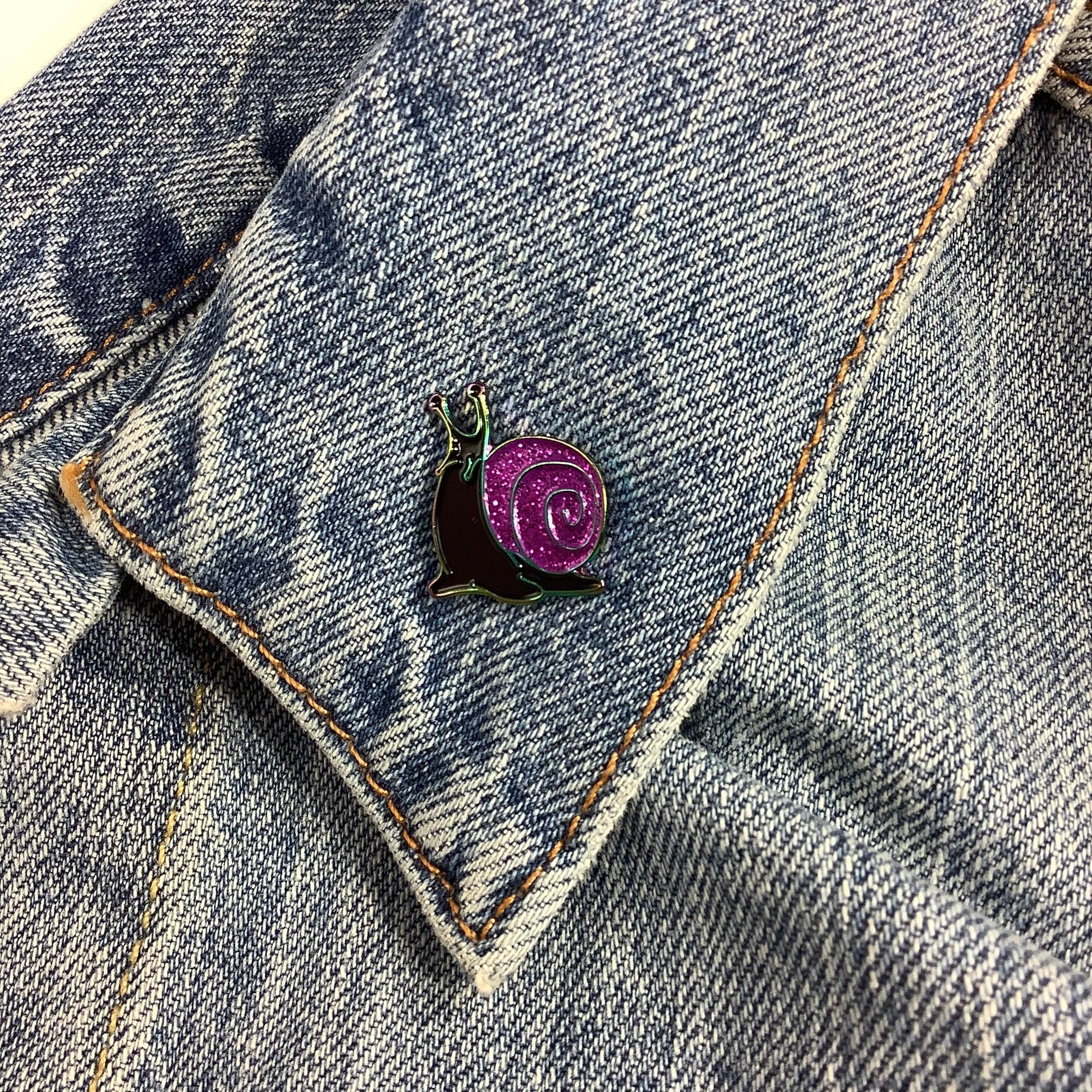 Roomba Snail Enamel Pin: Black Body, Glitter Shell - 0.75" - Etsy