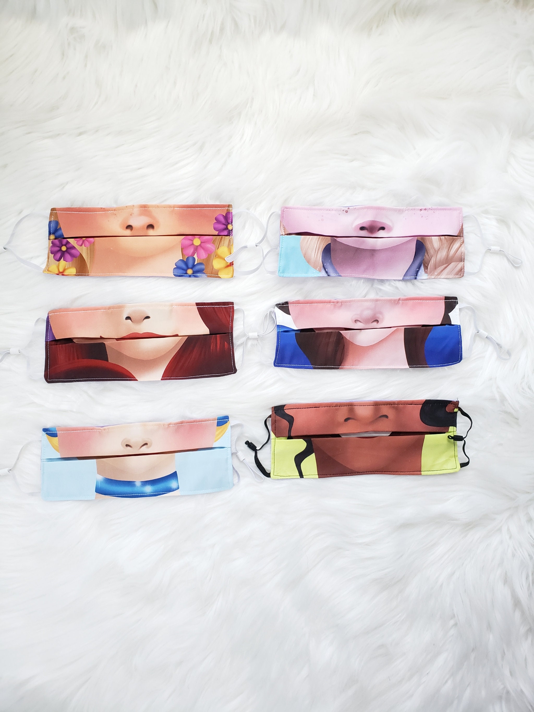 Princess Character Face Mask - Etsy