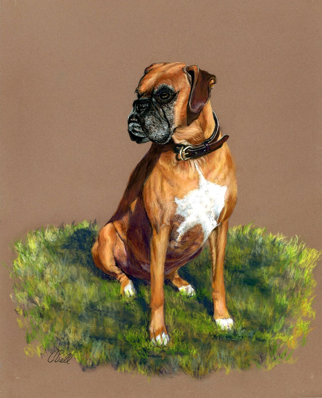 Custom Boxer Portrait Handmade Boxer Pastel Portrait Pastel Dog ...