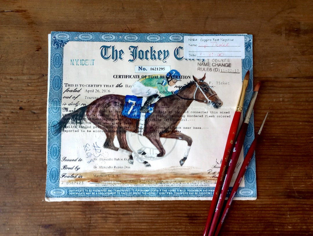 Custom Watercolor Portrait on Jockey Club Papers Custom Thoroughbred ...