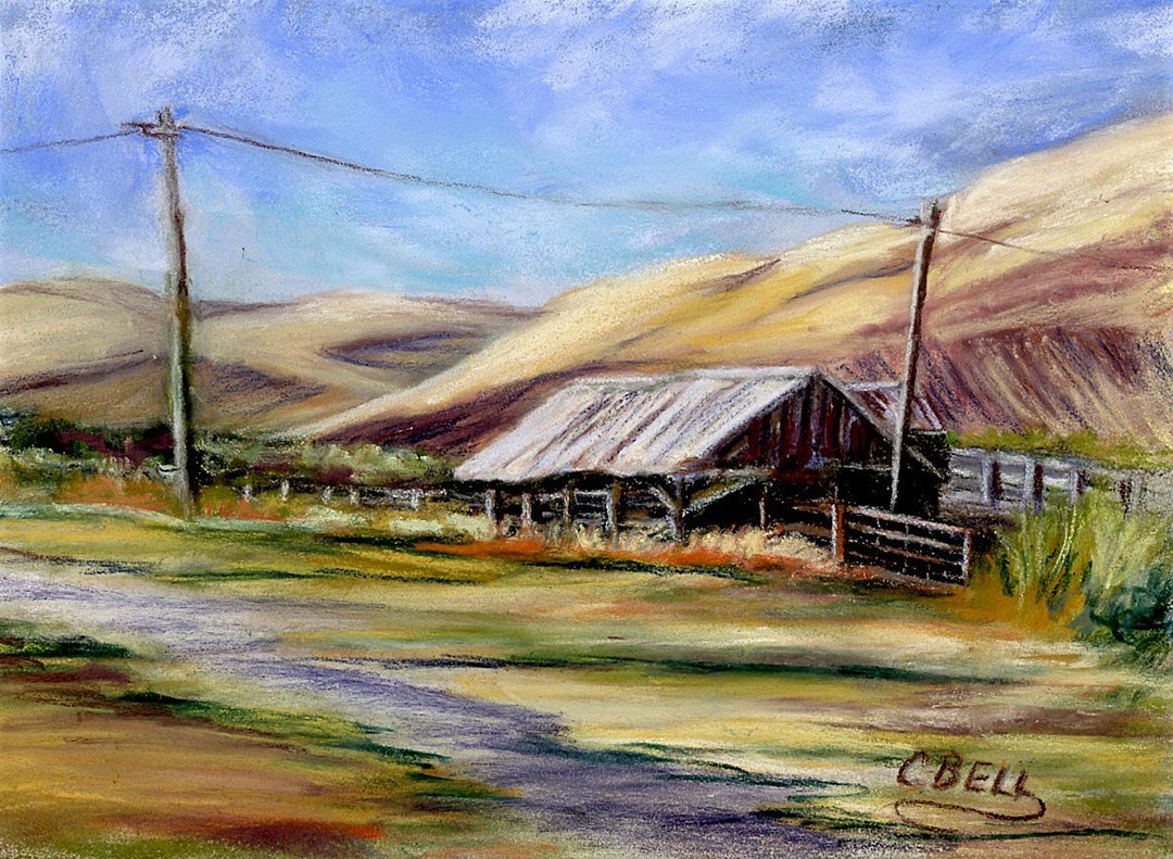 Original California Landscape Painting Mini Landscape Pastel Painting ...
