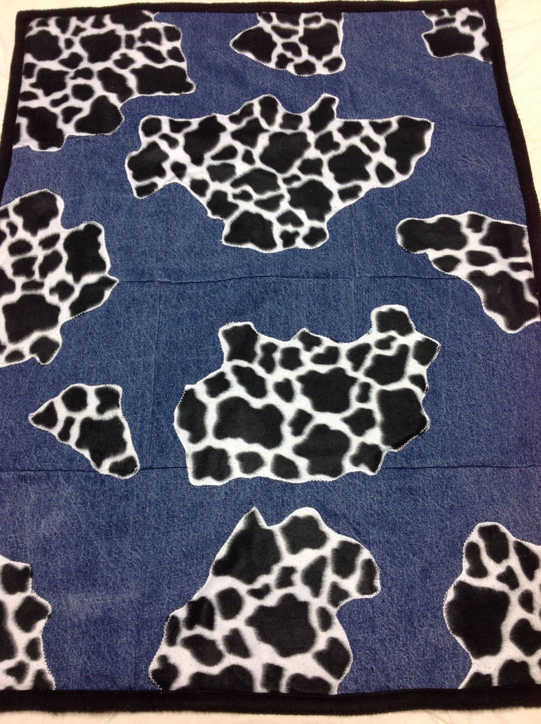 Moo....cow Print & Denim Lap Robe - Etsy