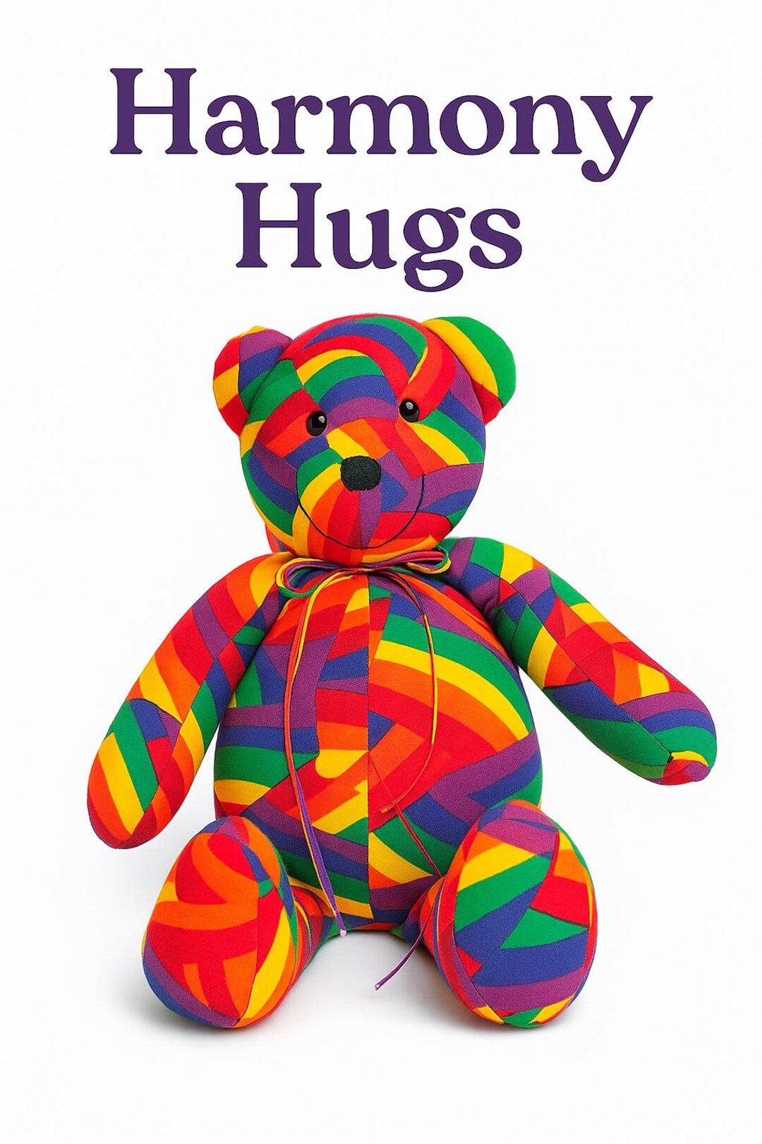 Meet Harmony Hugs..the Radiant Rainbow-patterned Bear - Etsy