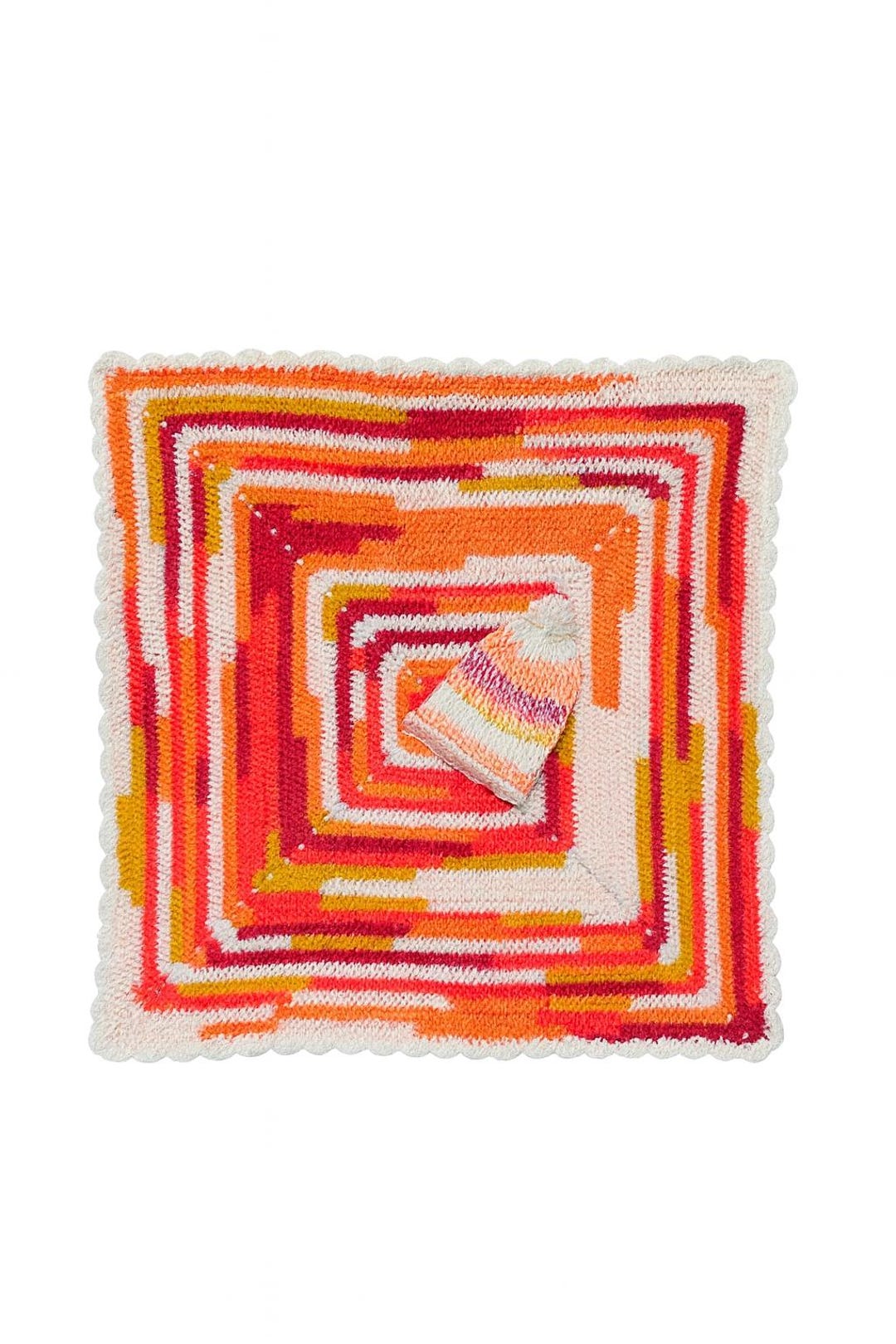 Soft White-citrus Twist Baby Afghan Blanket W/ Matching Baby Hat - Etsy