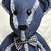 Denim Rag Teddy Bear - Etsy