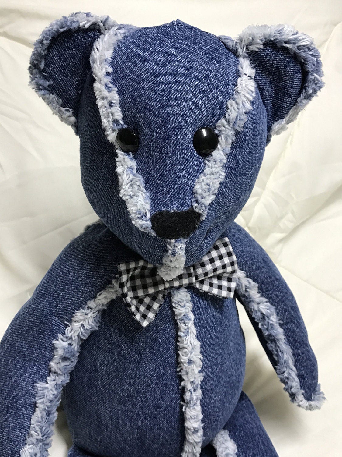 Denim Rag Teddy Bear | Etsy