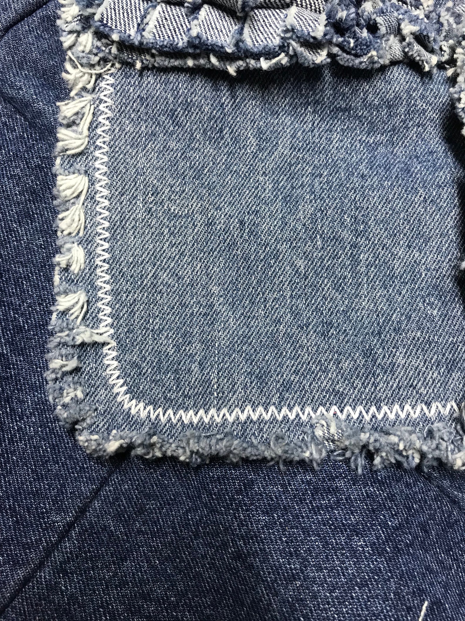 Shades of Blue Rag Blanket With Denim Lining - Etsy