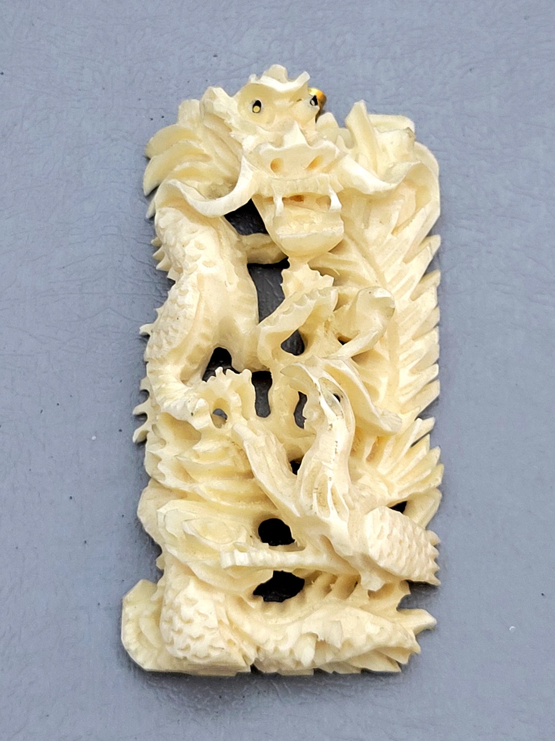 A Large Chinese Pendant, Hand-engraved by an Artisan, From Natural ...