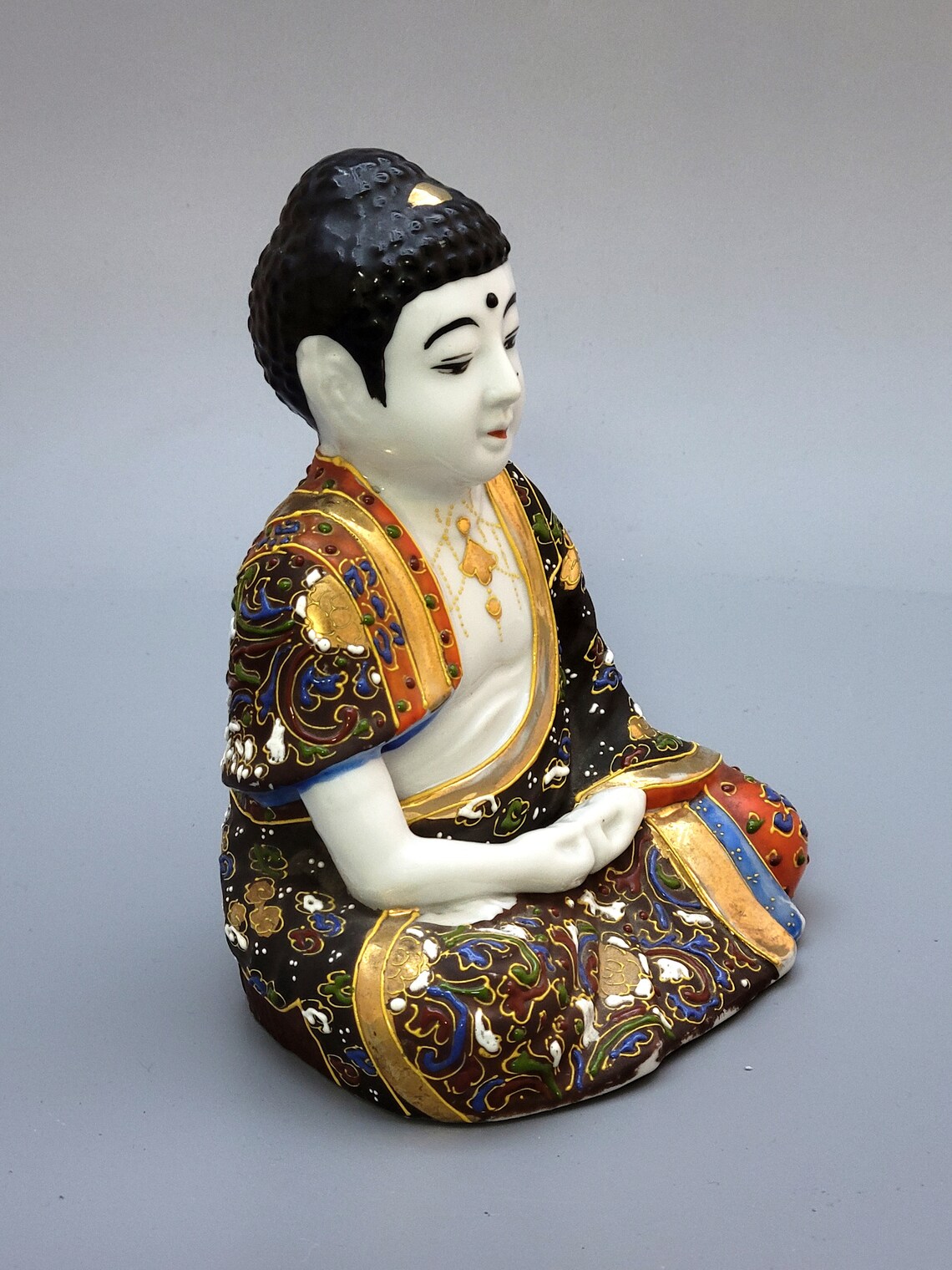 Vintage Satsuma Japanese/asian Buddha Porcelain Figurine Ca - Etsy