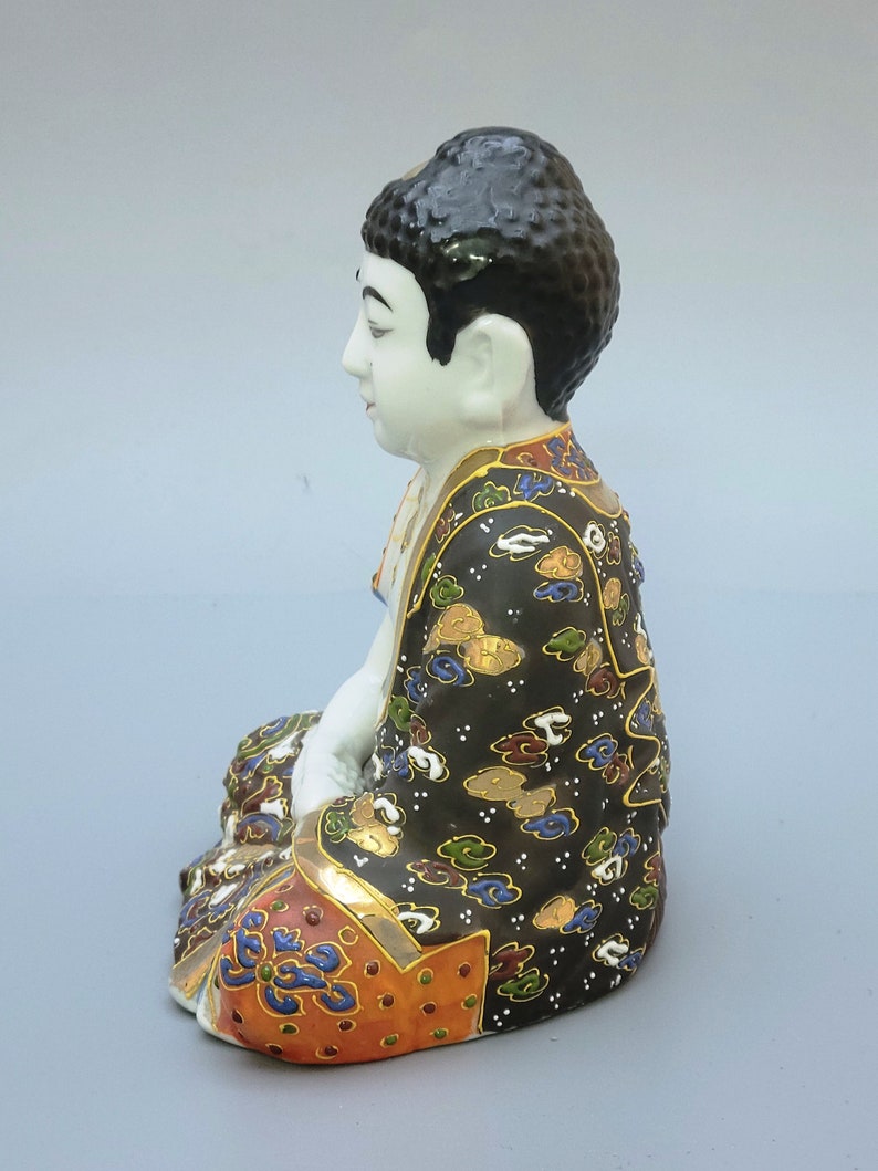 Vintage Satsuma Japanese/asian Buddha Porcelain Figurine Ca - Etsy