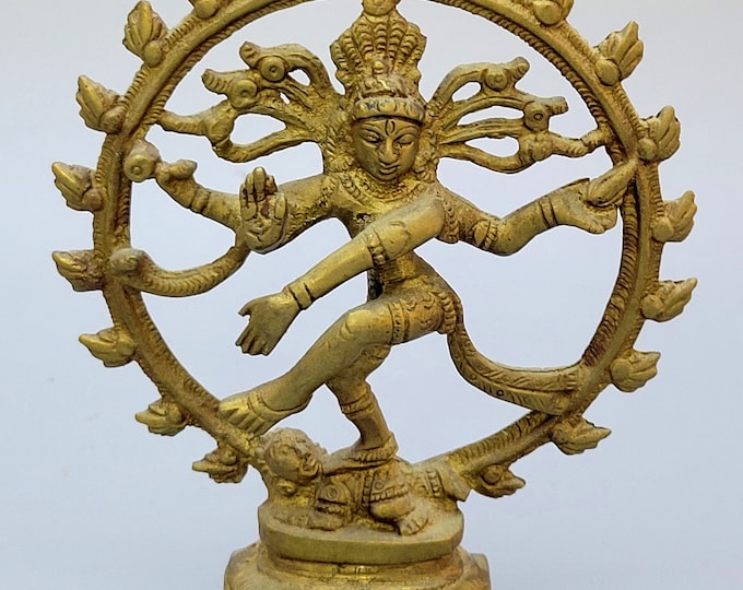 Cast Brass Shiva Lord Dancing Small Figurine Indian Goddess Shiva on ...