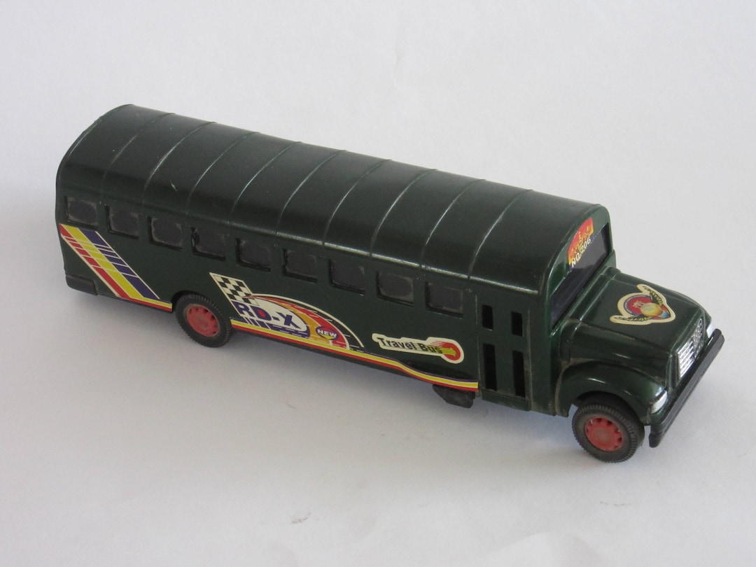 Vintage Buss Toy. Plastic Buss Model With Moving Mechanism in Rear ...