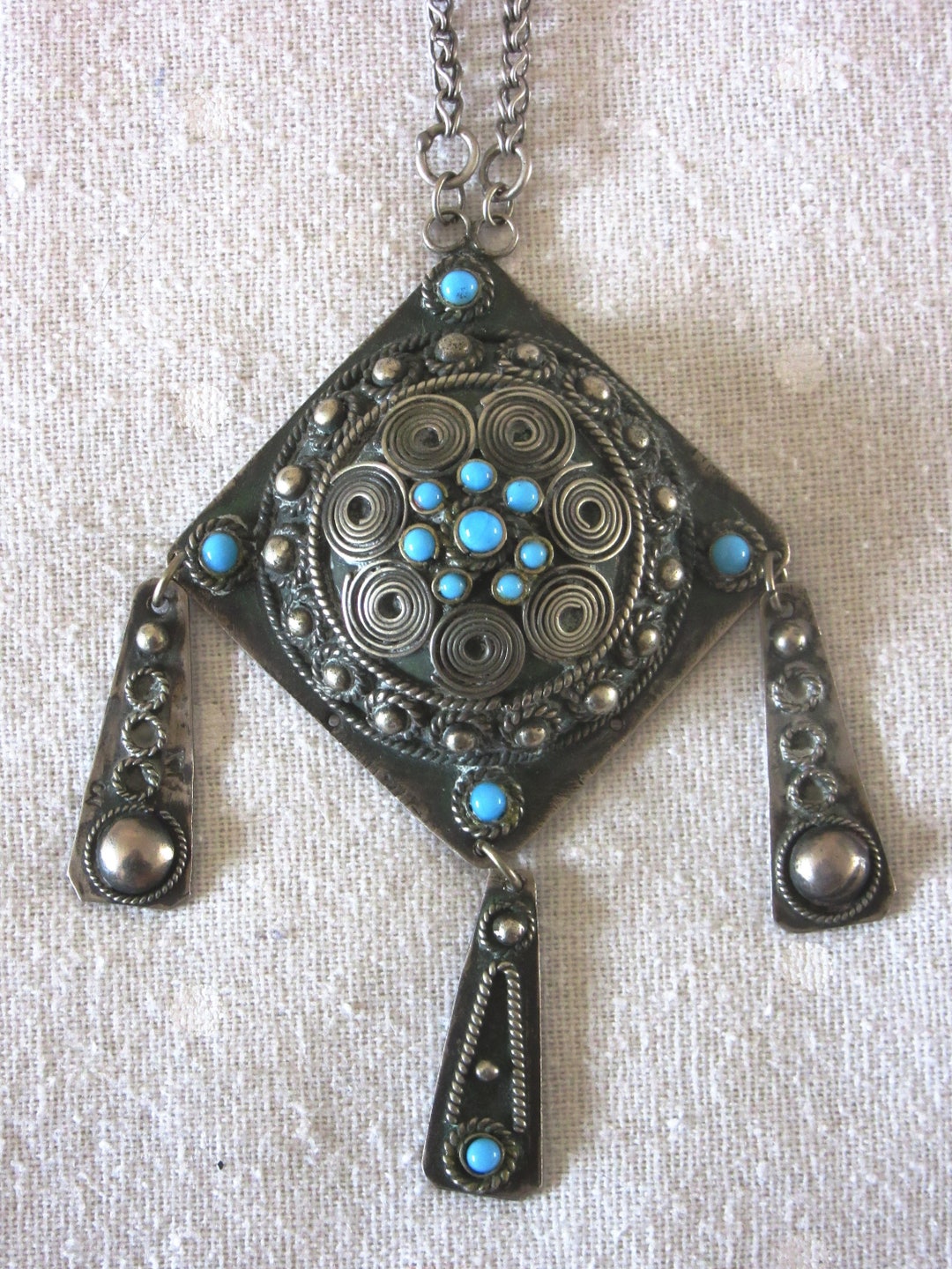 Antique Georgian Silver Filigree Pendant - Etsy