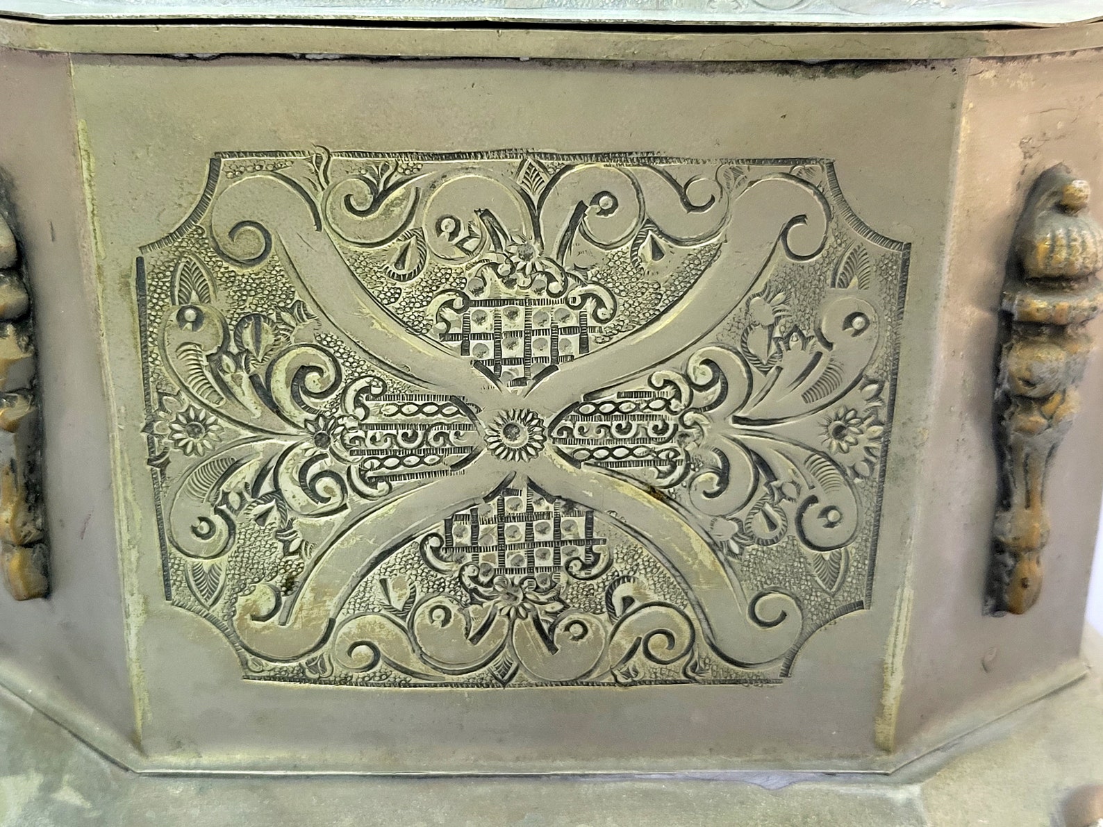 Antique Moroccan Big Jewelry Box, Made of Metal and Silver Plating ...