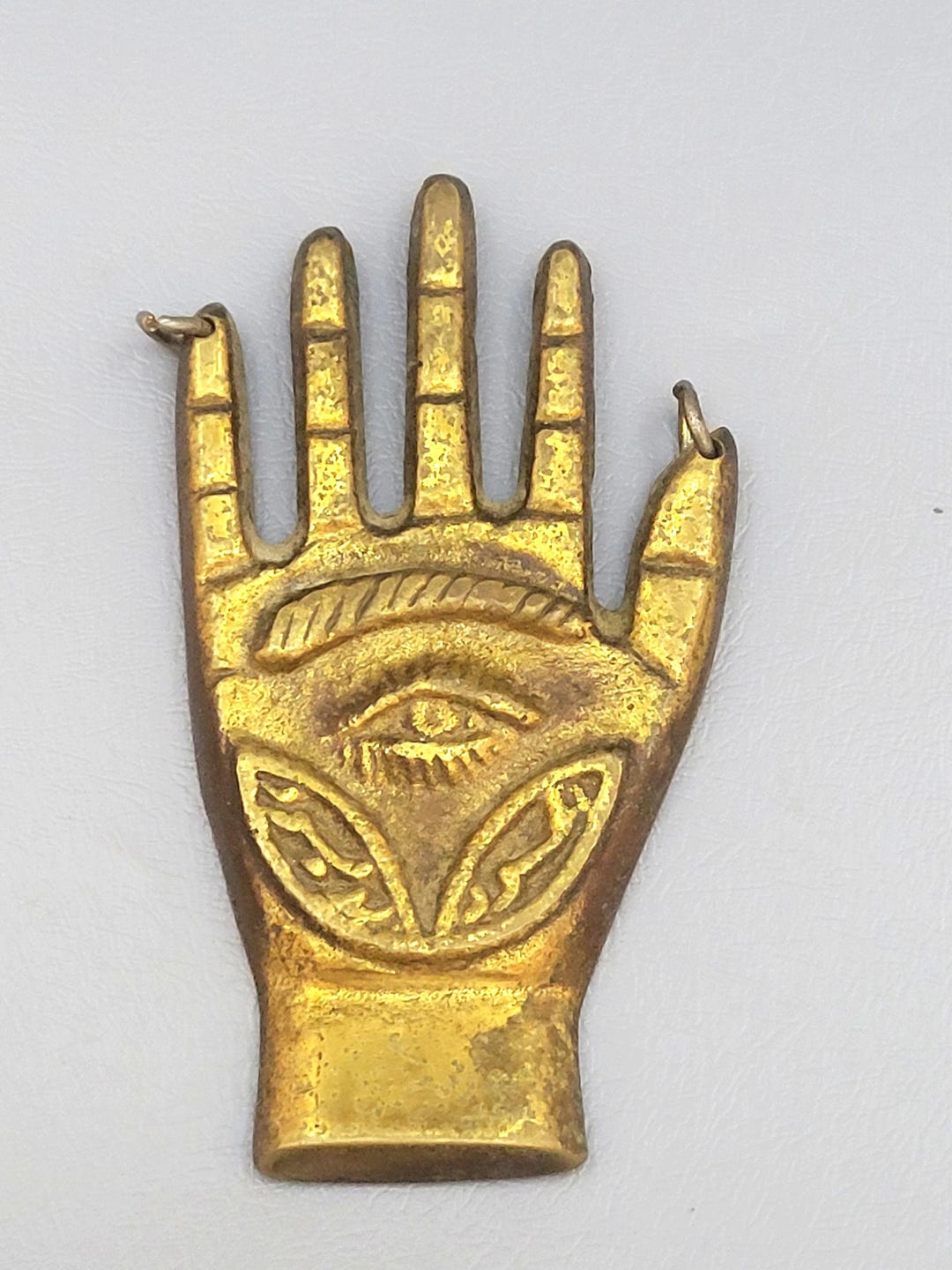 Antique Islamic Brass Small Hamsah for Good Fortune in Arabic for Wall ...