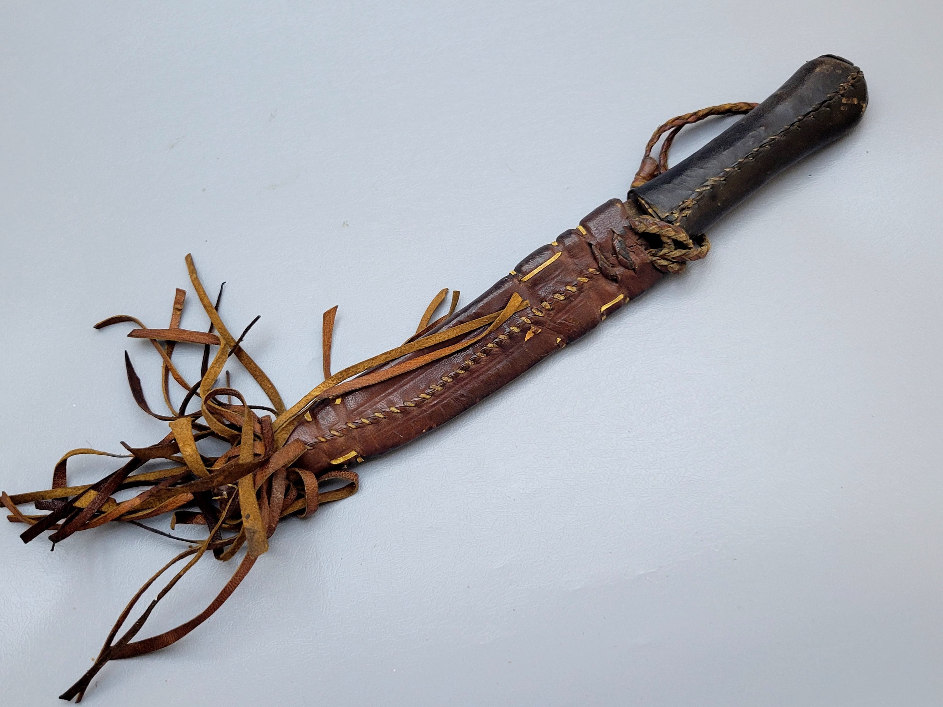 Hand-made Native American-style Vintage Knife With Leather Handle ...