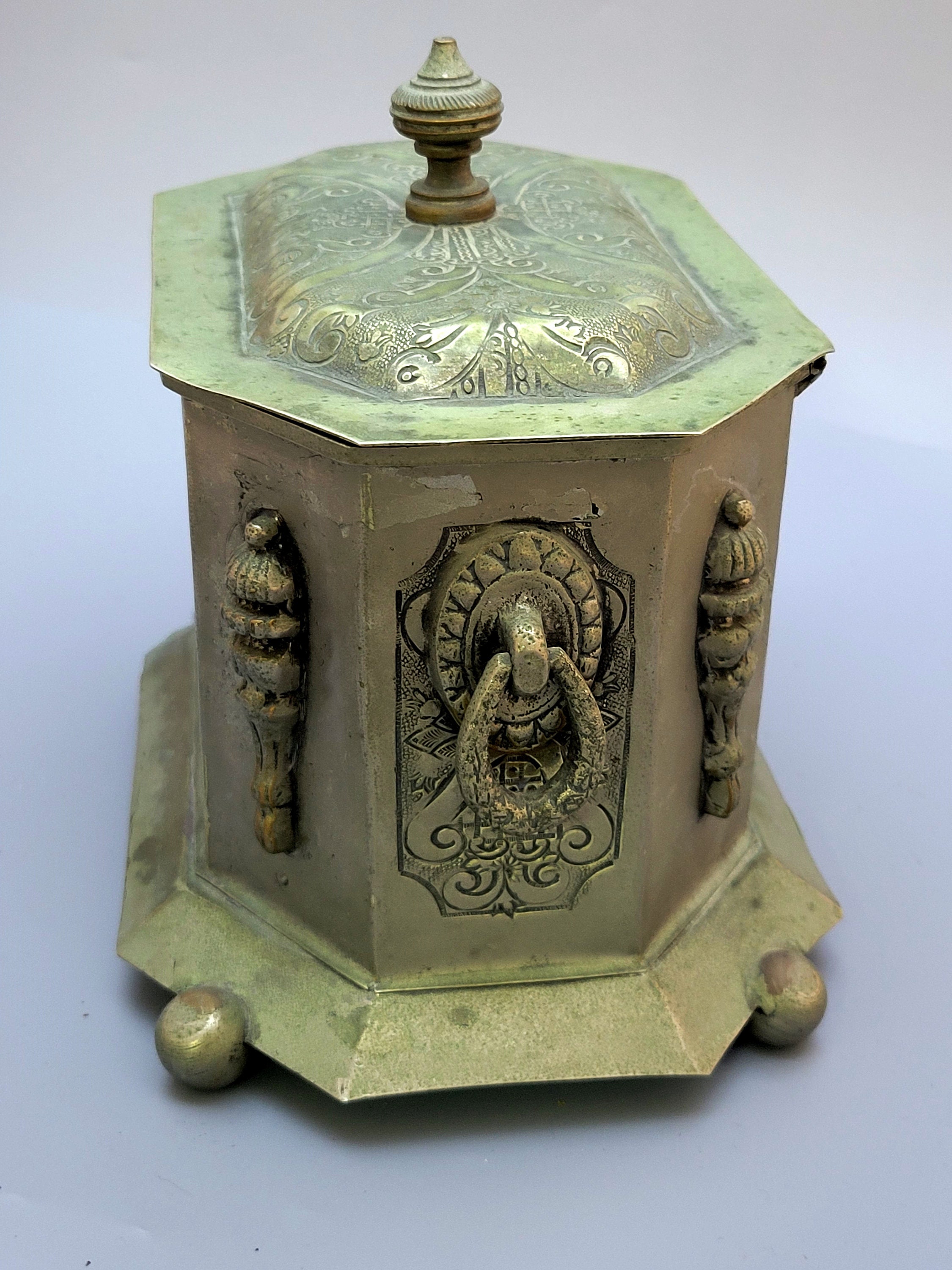 Antique Moroccan Big Jewelry Box, Made of Metal and Silver Plating ...