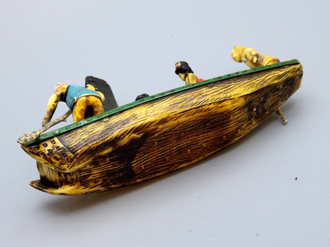 Vintage Japanese Celluloid Miniature Figurine of a Sailing Boat ...