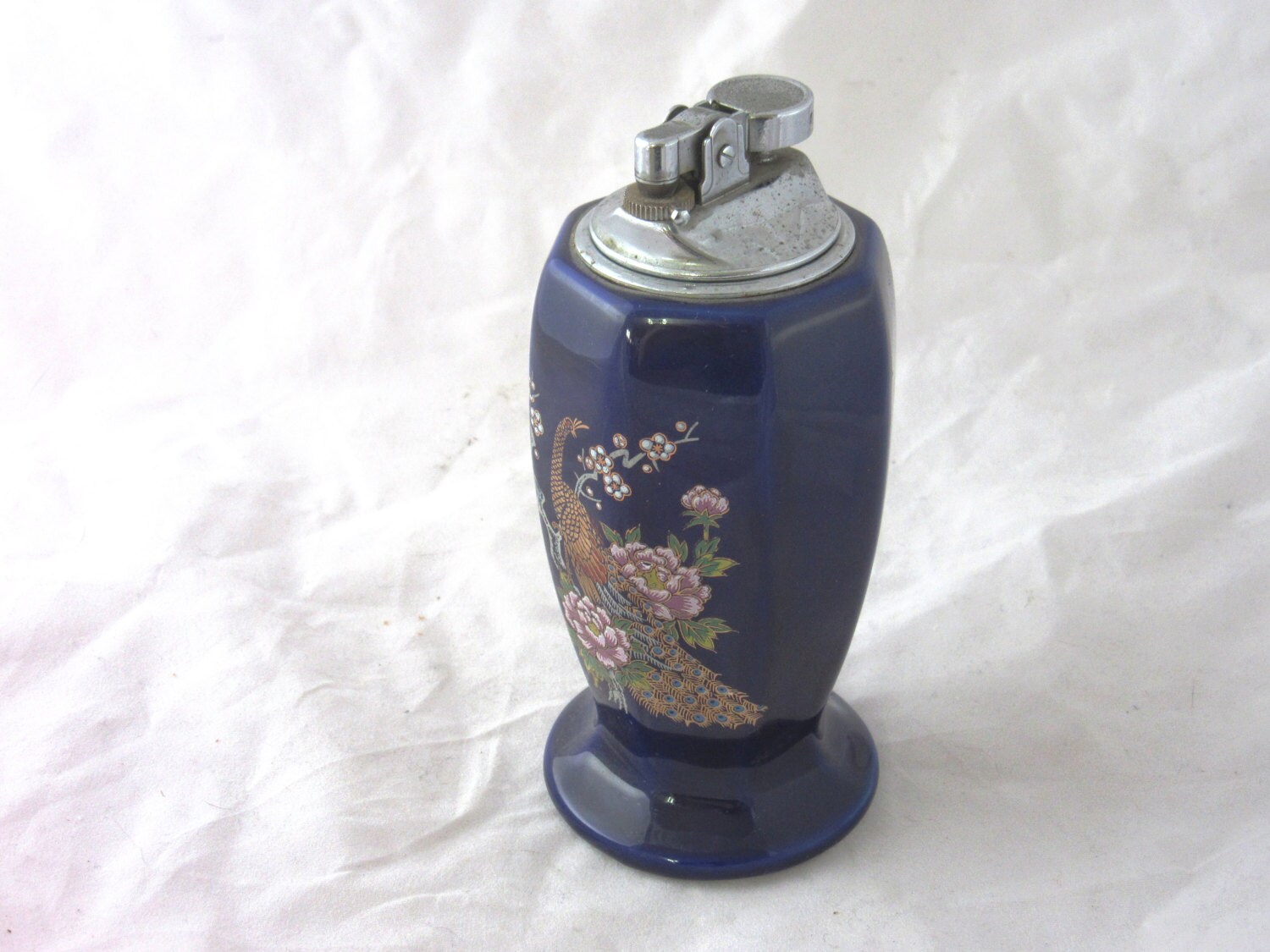 Vintage Lighter in Japanese "jamato" Cobalt Blue and Gold Porcelain ...