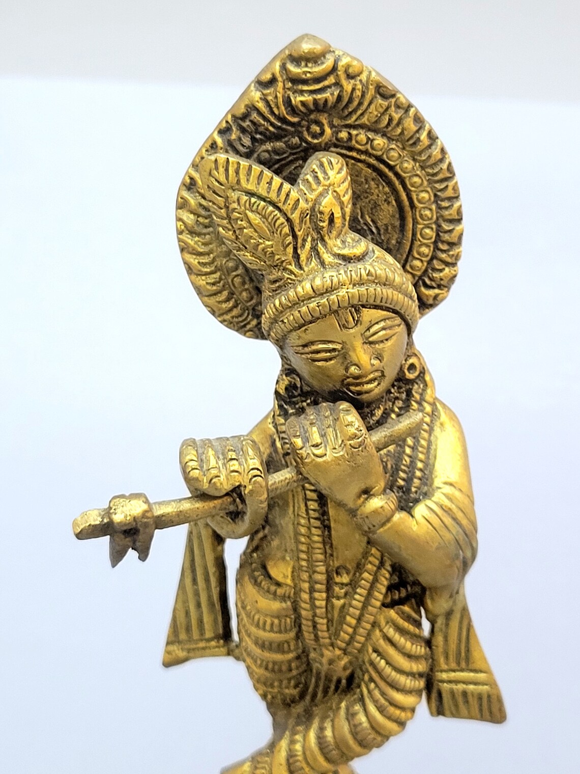 Old Indian Statue of Krishna, Made From Solid Brass, Beginning of the ...