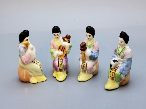 Four Chinese Miniature Porcelain Figures of Four Woman | Etsy