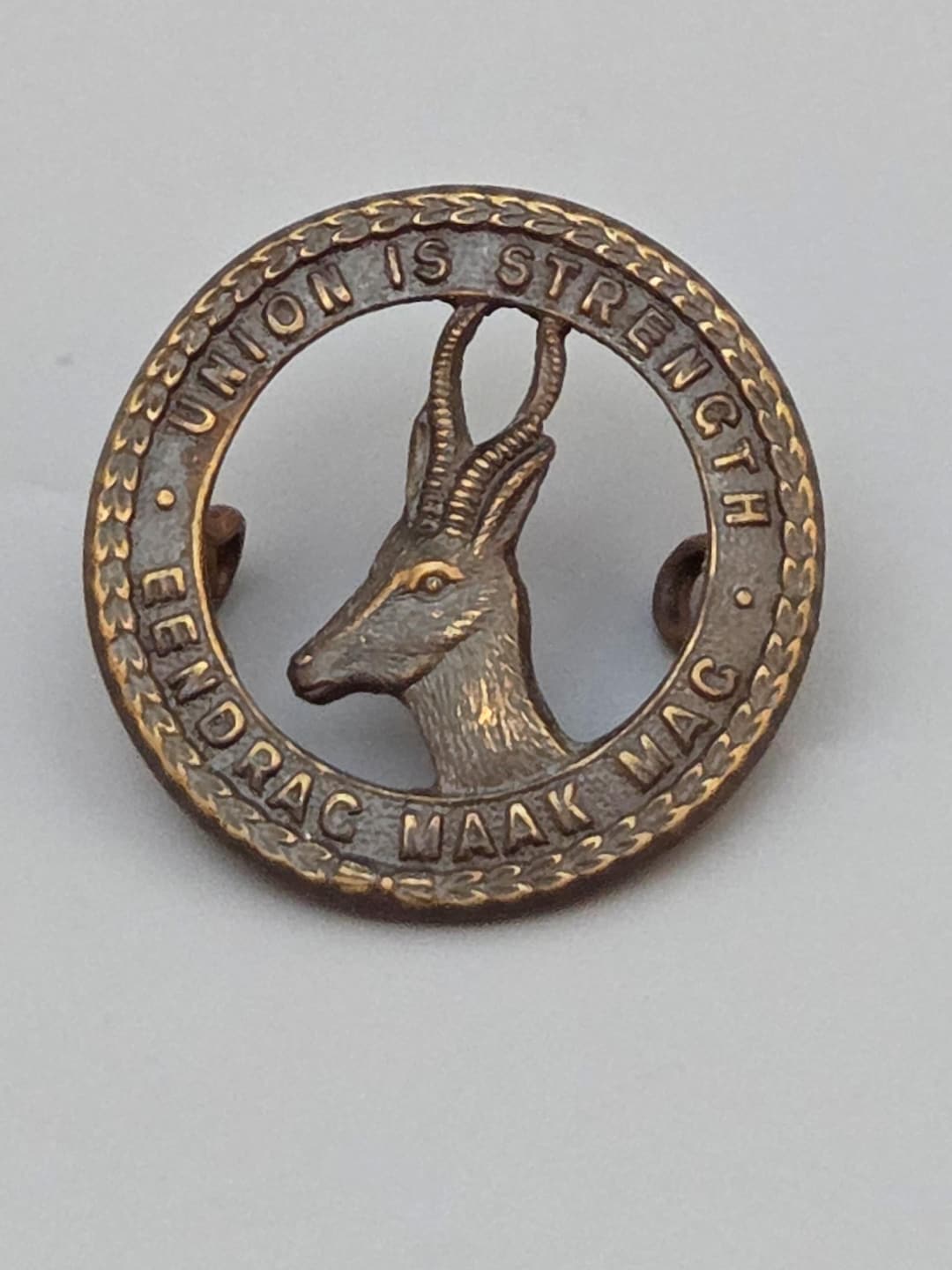 WWII South African Springbok Cap Badge, Union is Strength Militaria - Etsy
