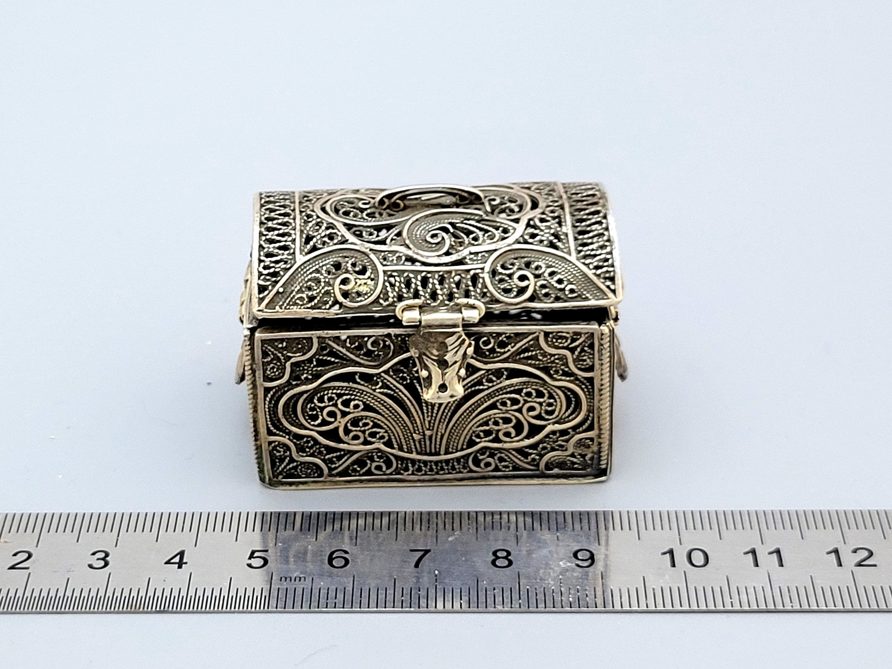 Miniature Snuff Sterling Silver Box Made With Filigree Technik. - Etsy