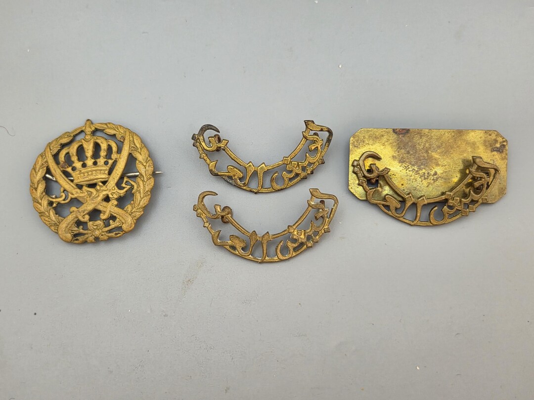 Arab Legion Transjordan Set Cap Badge Shoulder Titles & Rare ...