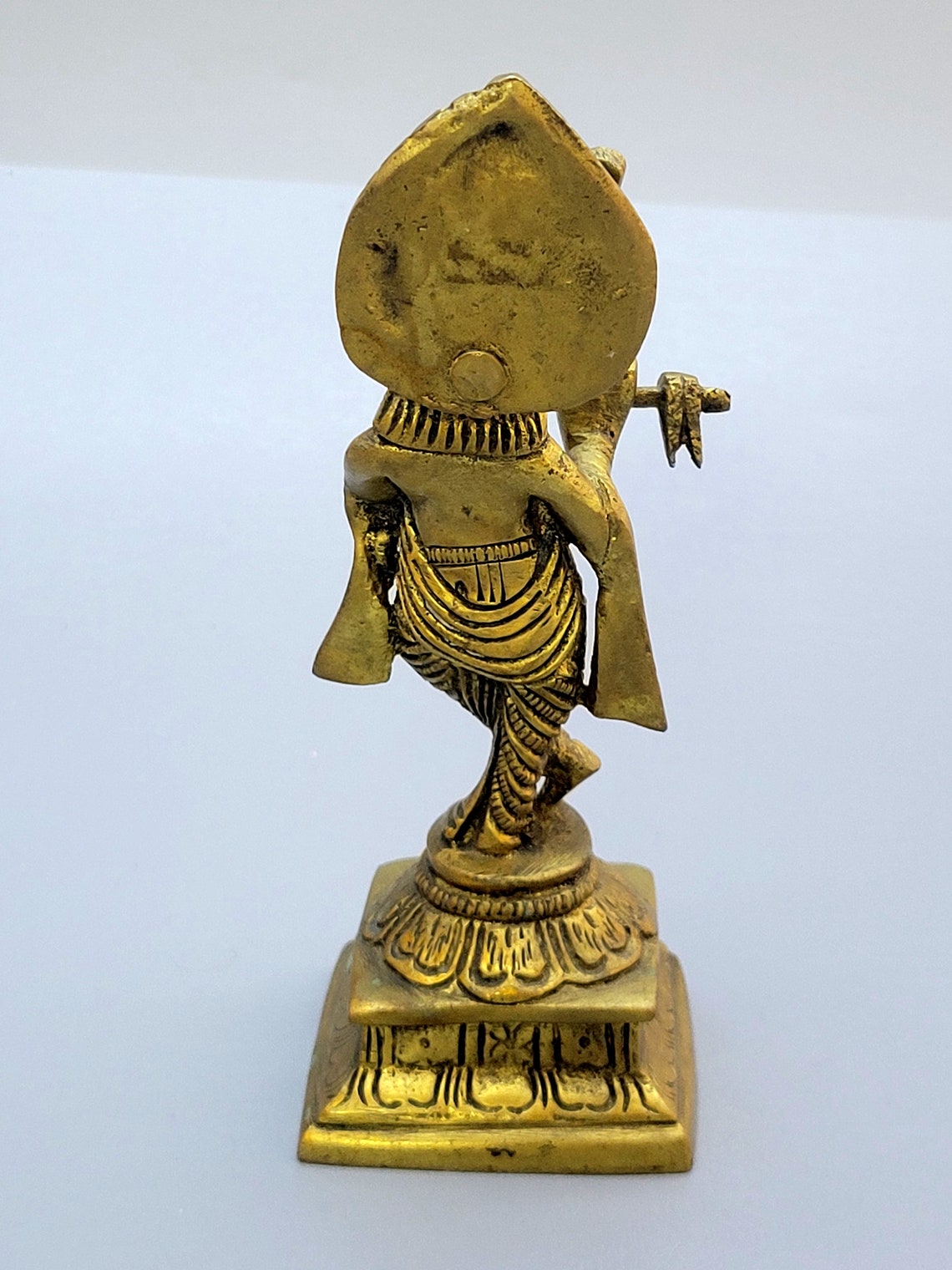 Old Indian Statue of Krishna, Made From Solid Brass, Beginning of the ...
