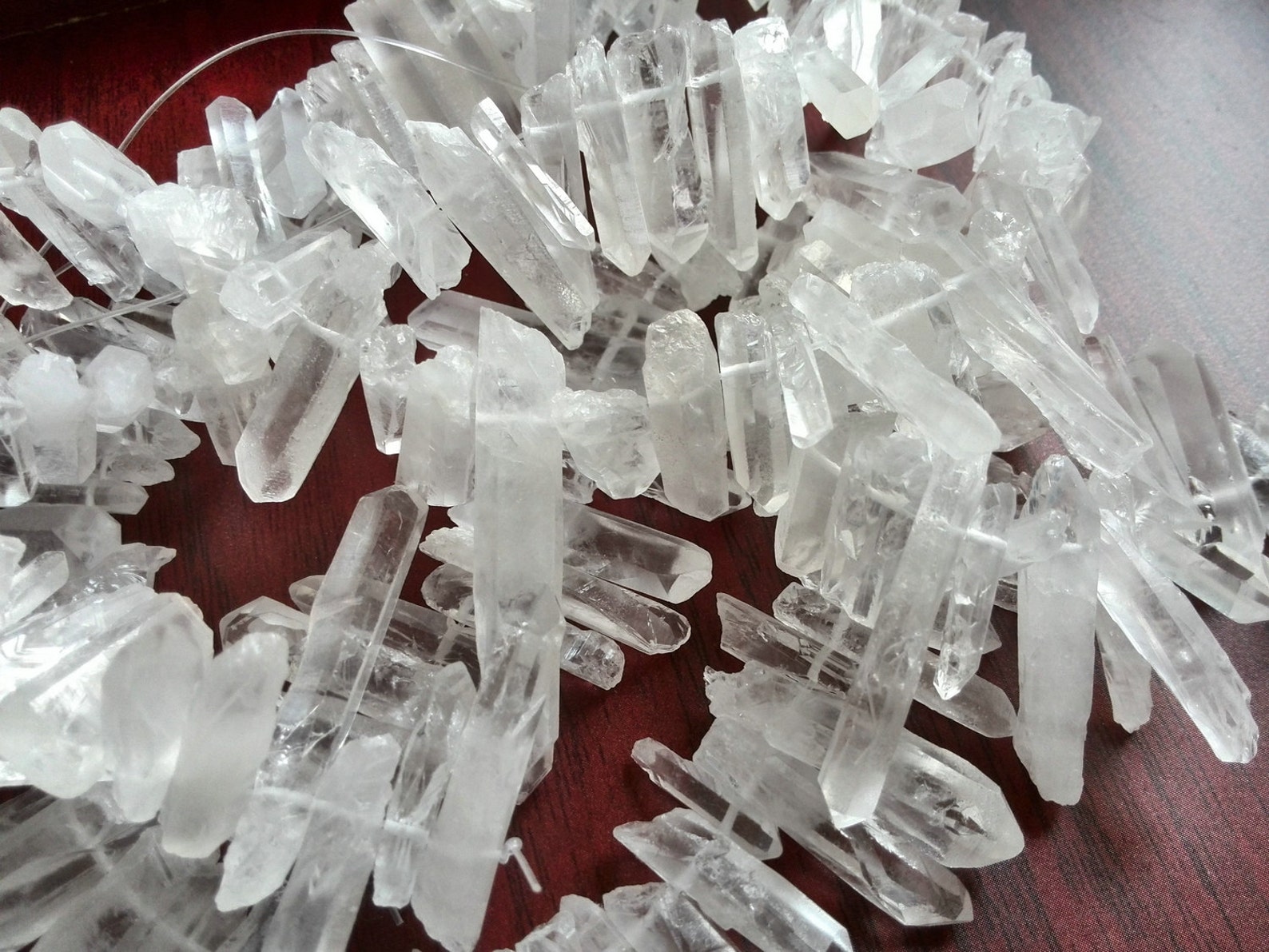 Natural Crystal Points,raw Rock Crystal Points,rough Top Drilled ...
