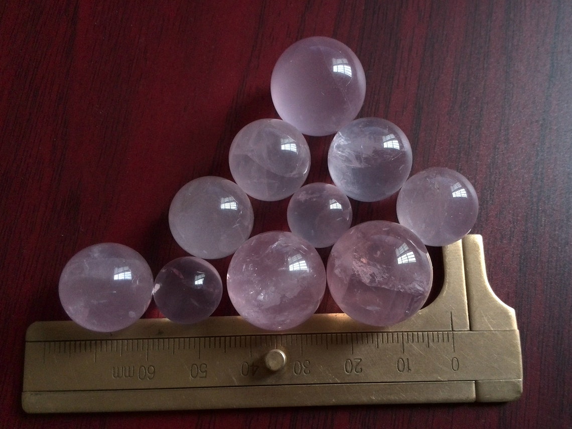Rose Quartz Crystal Balls Choose Size Pink Crystal Sphere - Etsy