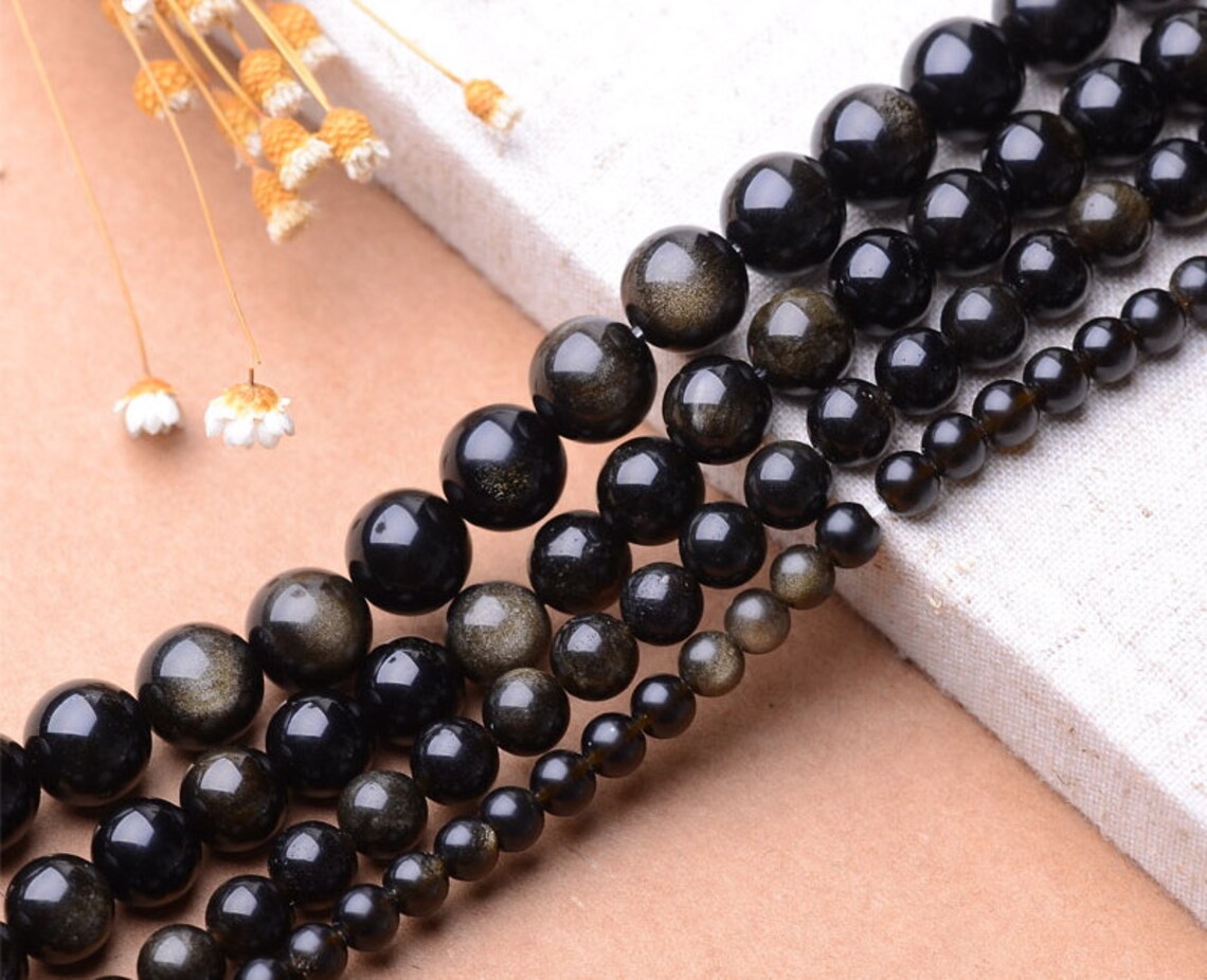 4mm to 20mm Natural Black Obsidian Beads 6mm 8mm 10mm Natural - Etsy