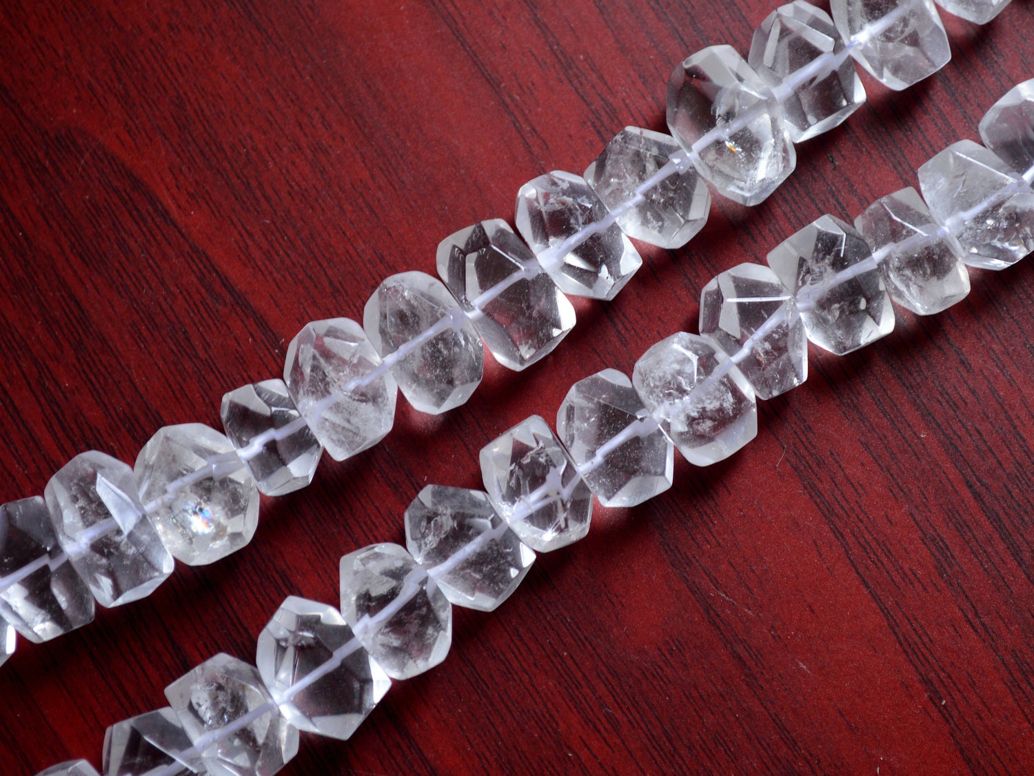 Natural Chunky Rock Quartz Beads Faceted Clear Crystal - Etsy