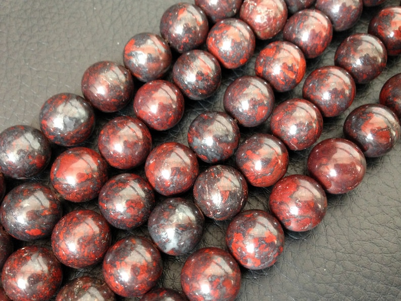 Blood Stone Beads Round Polished Red Gemstone Beads Strands | Etsy