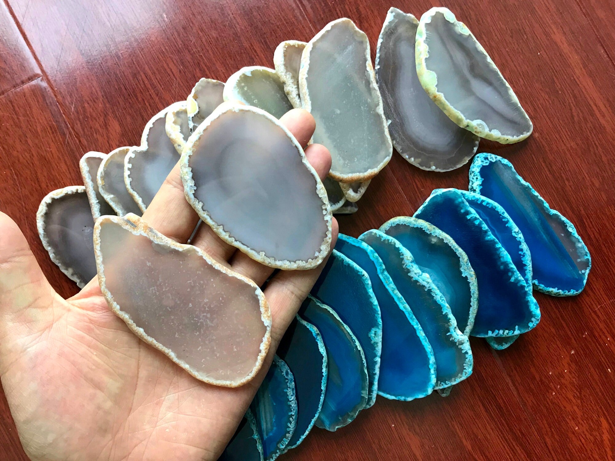 33.5 Agate Slices Stone Slab for Wedding Name | Etsy