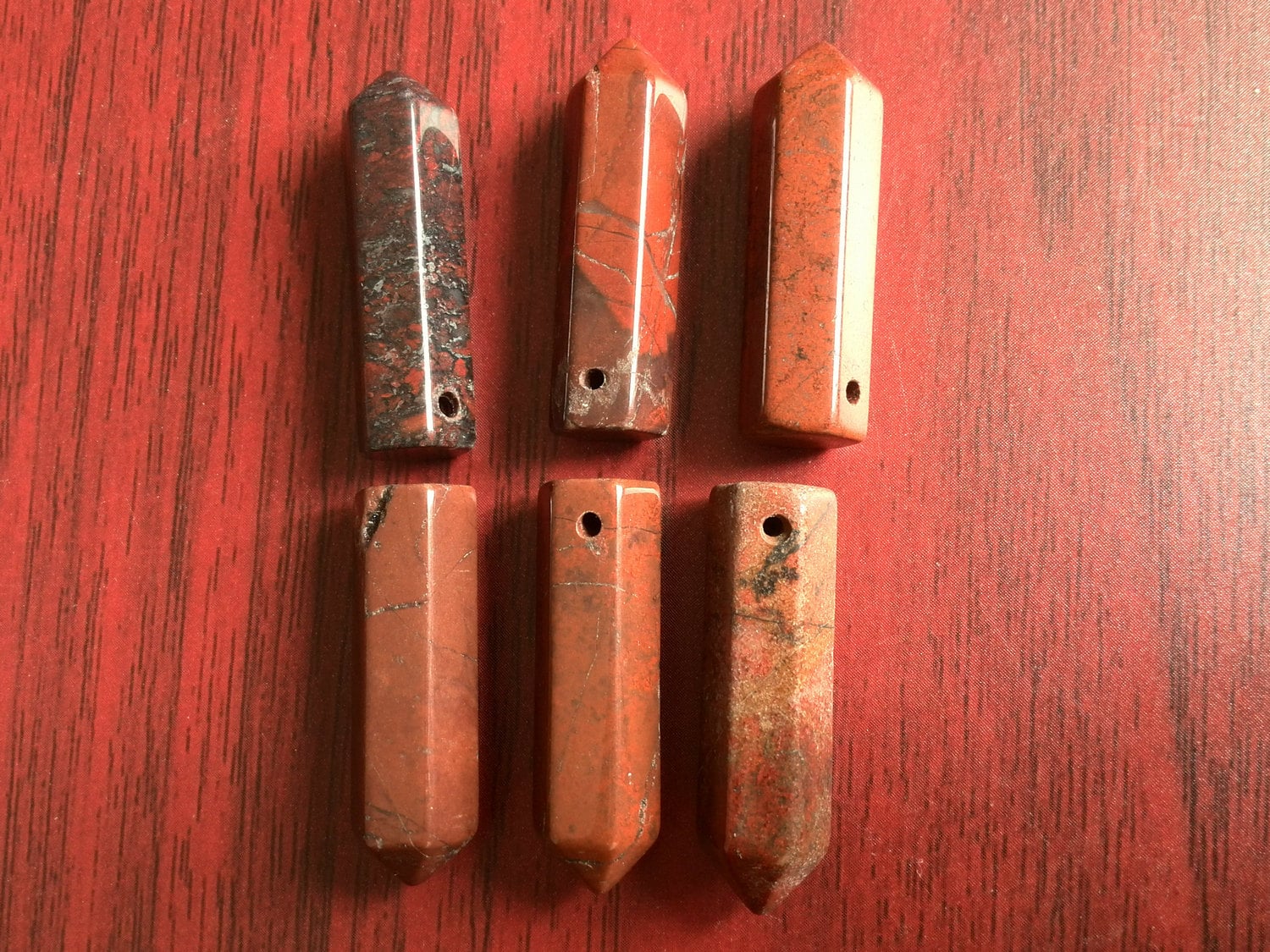 30mm x 8mm rojo Jasper bala facetado punto cuentas Prism lápiz | Etsy