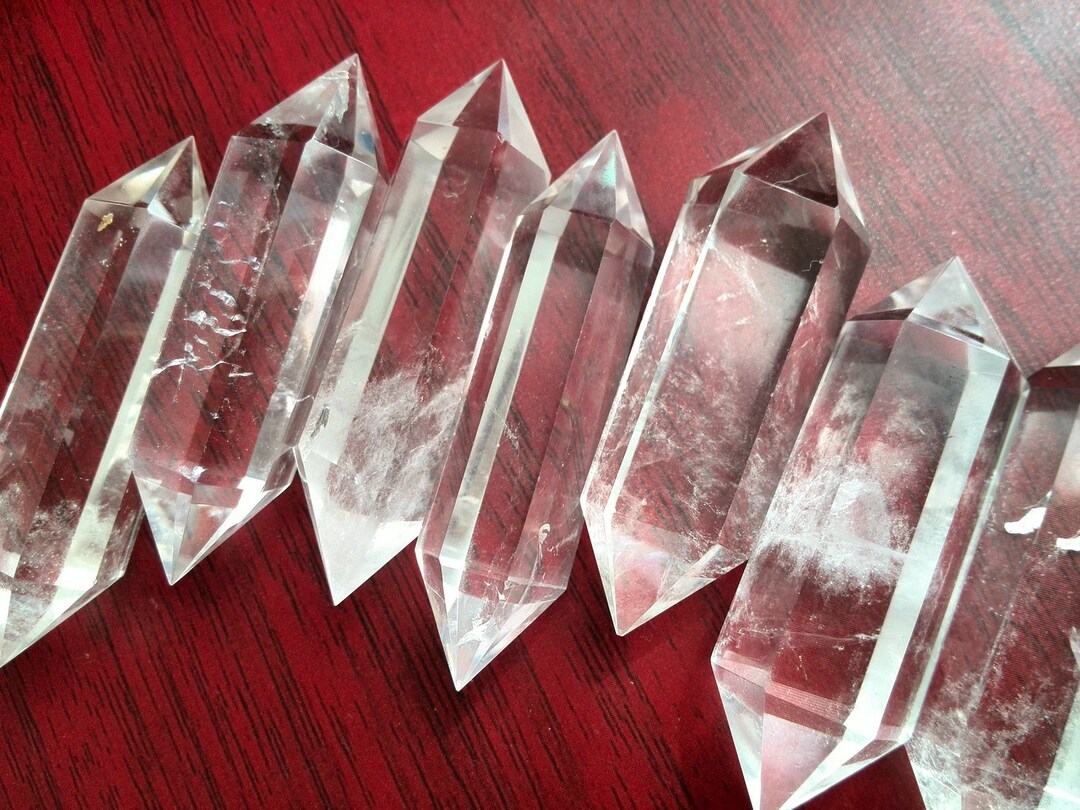 Double Terminated Rock Crystal Quartz Natural High Quality Double Point ...
