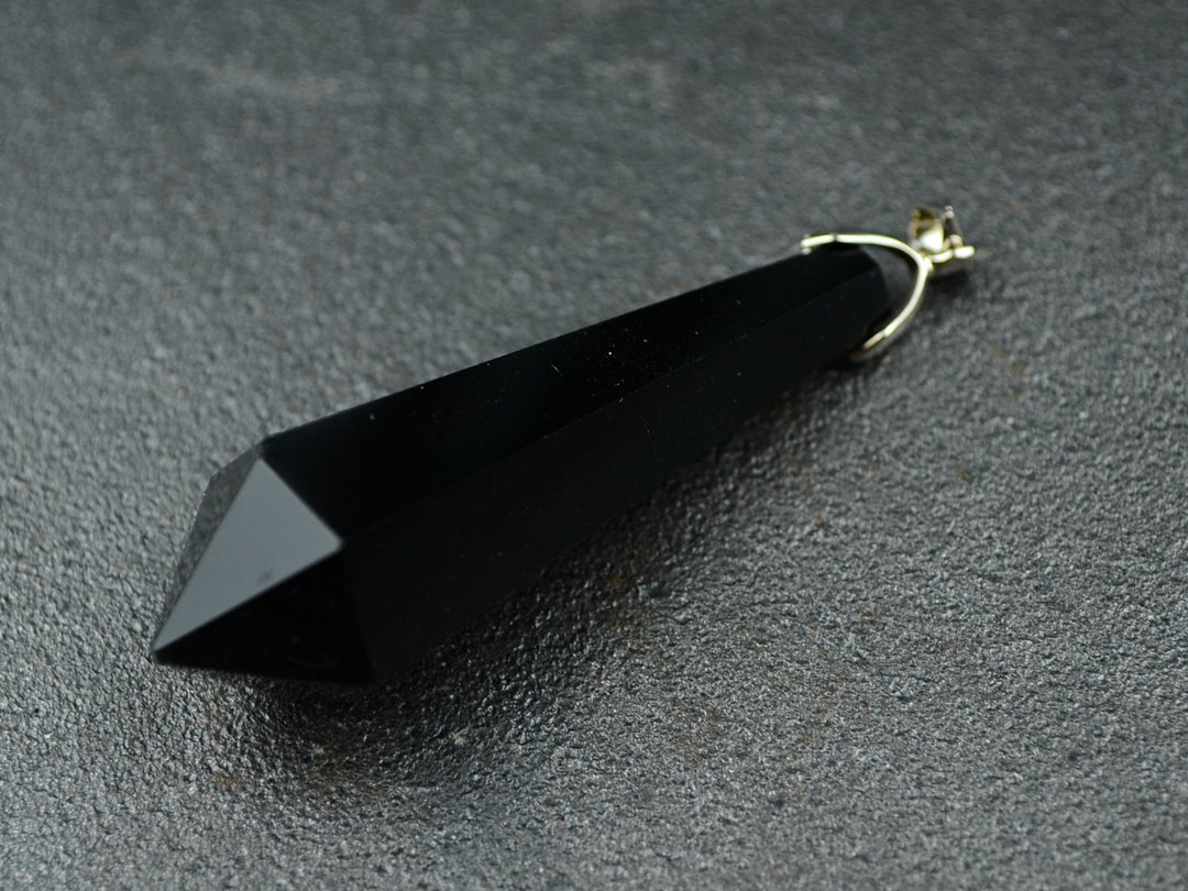 One Natural Black Obsidian Stone Charm Pedant Terminator - Etsy