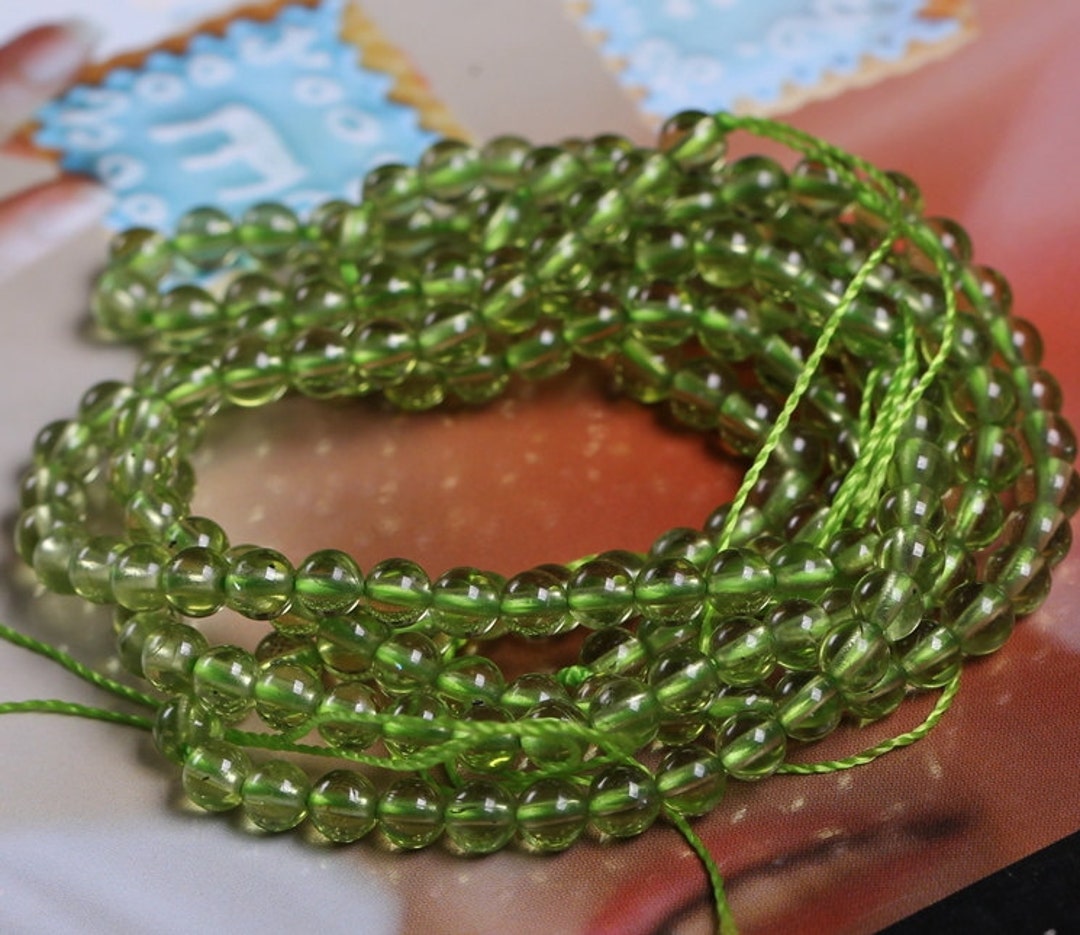 Natural Peridot Beads Green Peridot Beads Polished Olivine Bead Strands ...