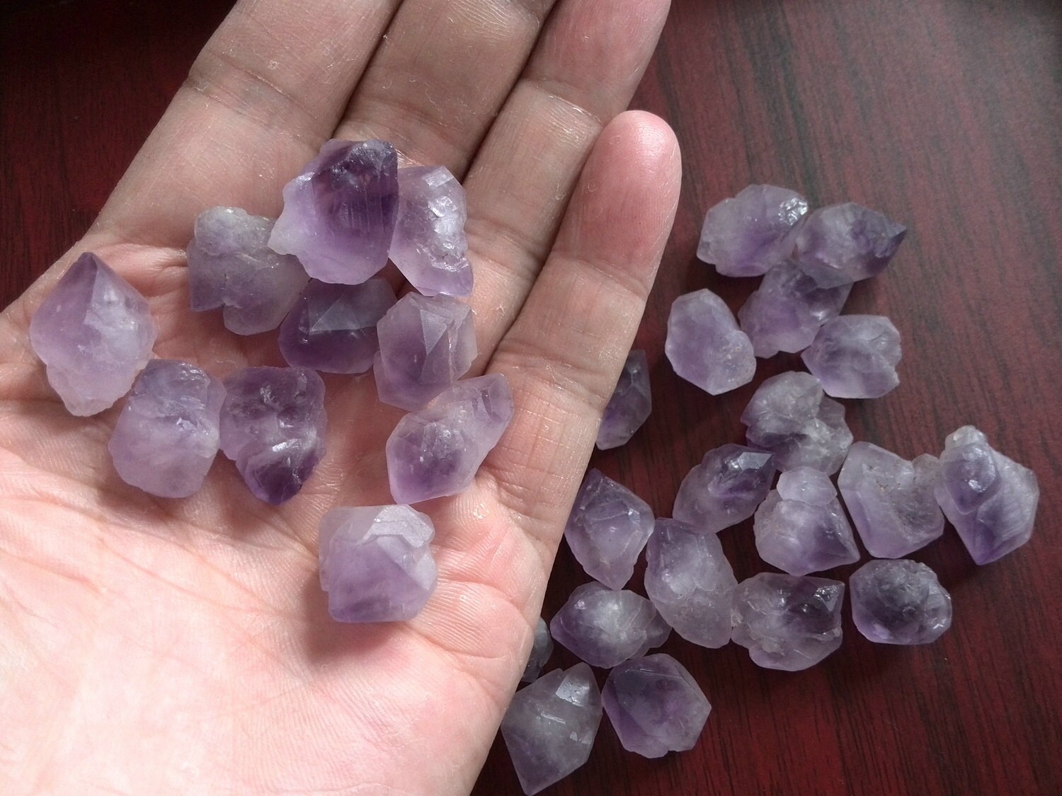 Undirlled Amethyst Purple Crystal Point- Raw Rough Druzy Loose Stone ...