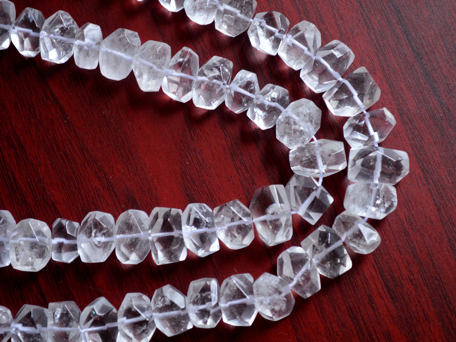 Natural Chunky Rock Quartz Beads Faceted Clear Crystal - Etsy