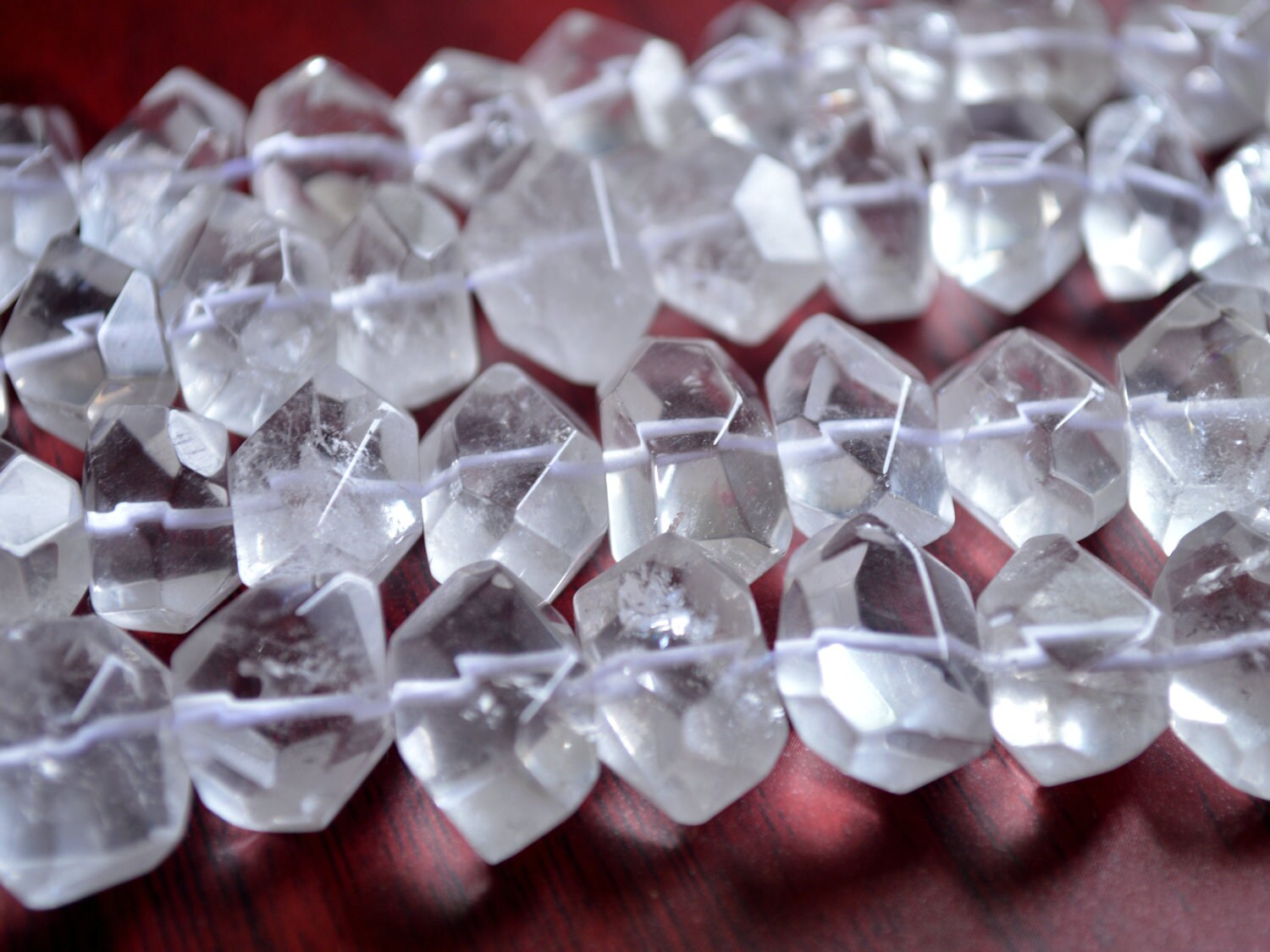 Natural Chunky Rock Quartz Beads Faceted Clear Crystal - Etsy