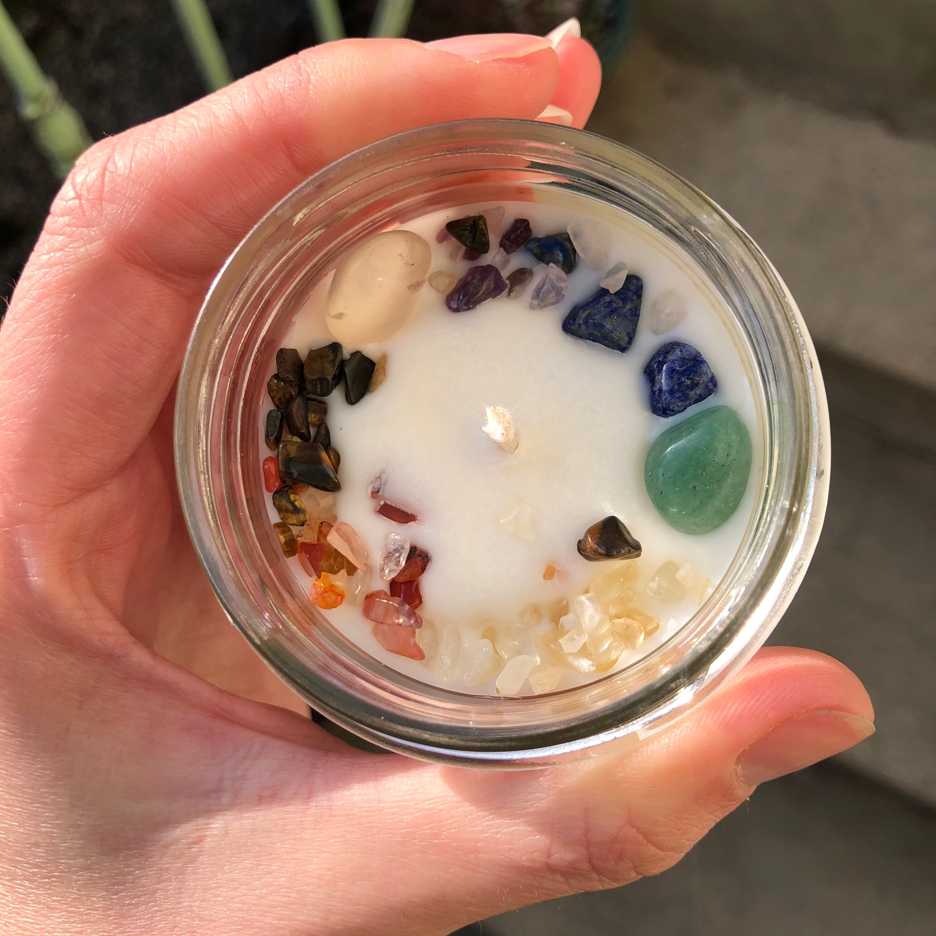 7 Chakras Candle Stones and Lithotherapy Rock Crystal - Etsy