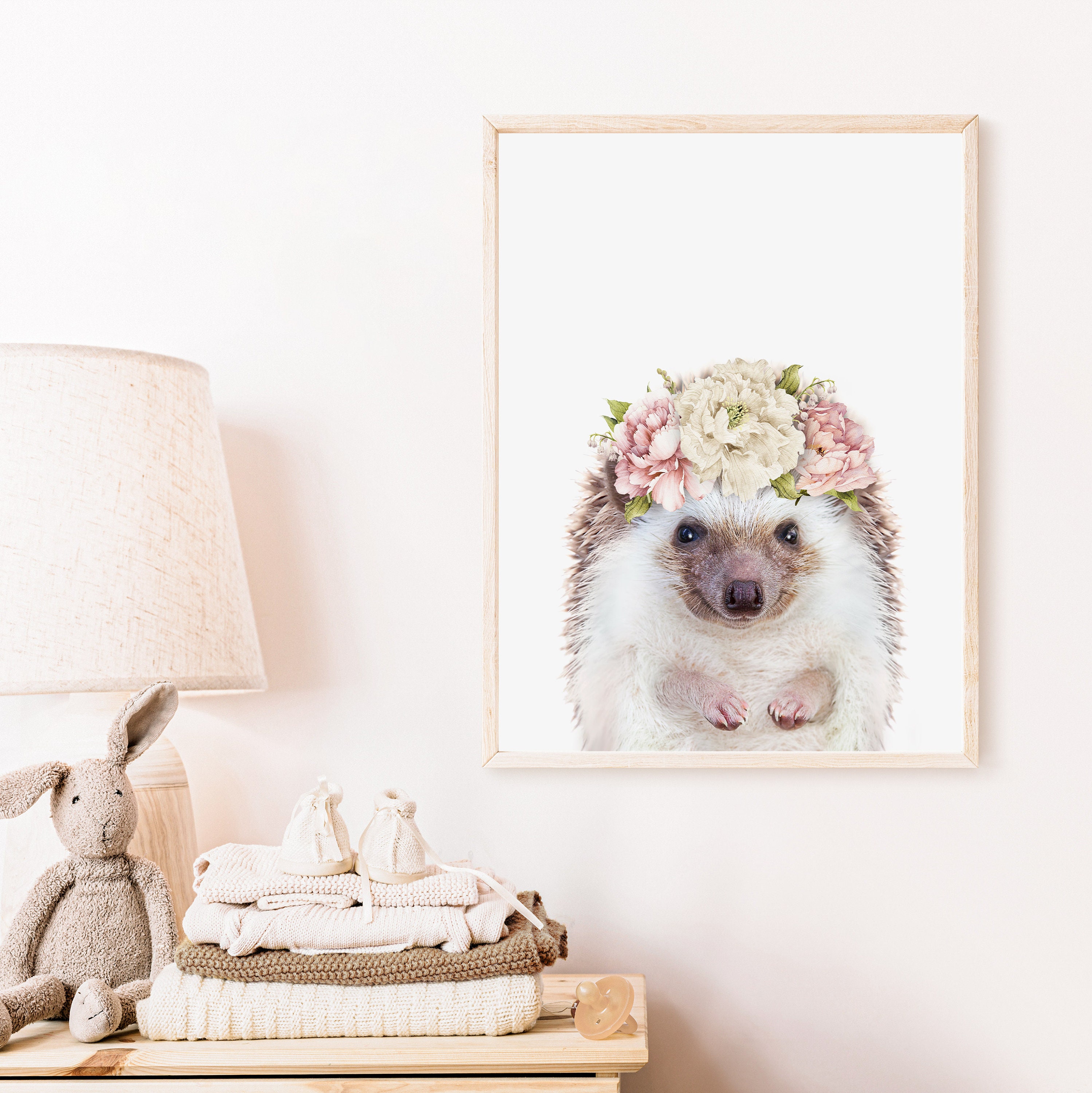 Hedgehog Wall Art Print Woodland Nursery Animal Poster | Etsy