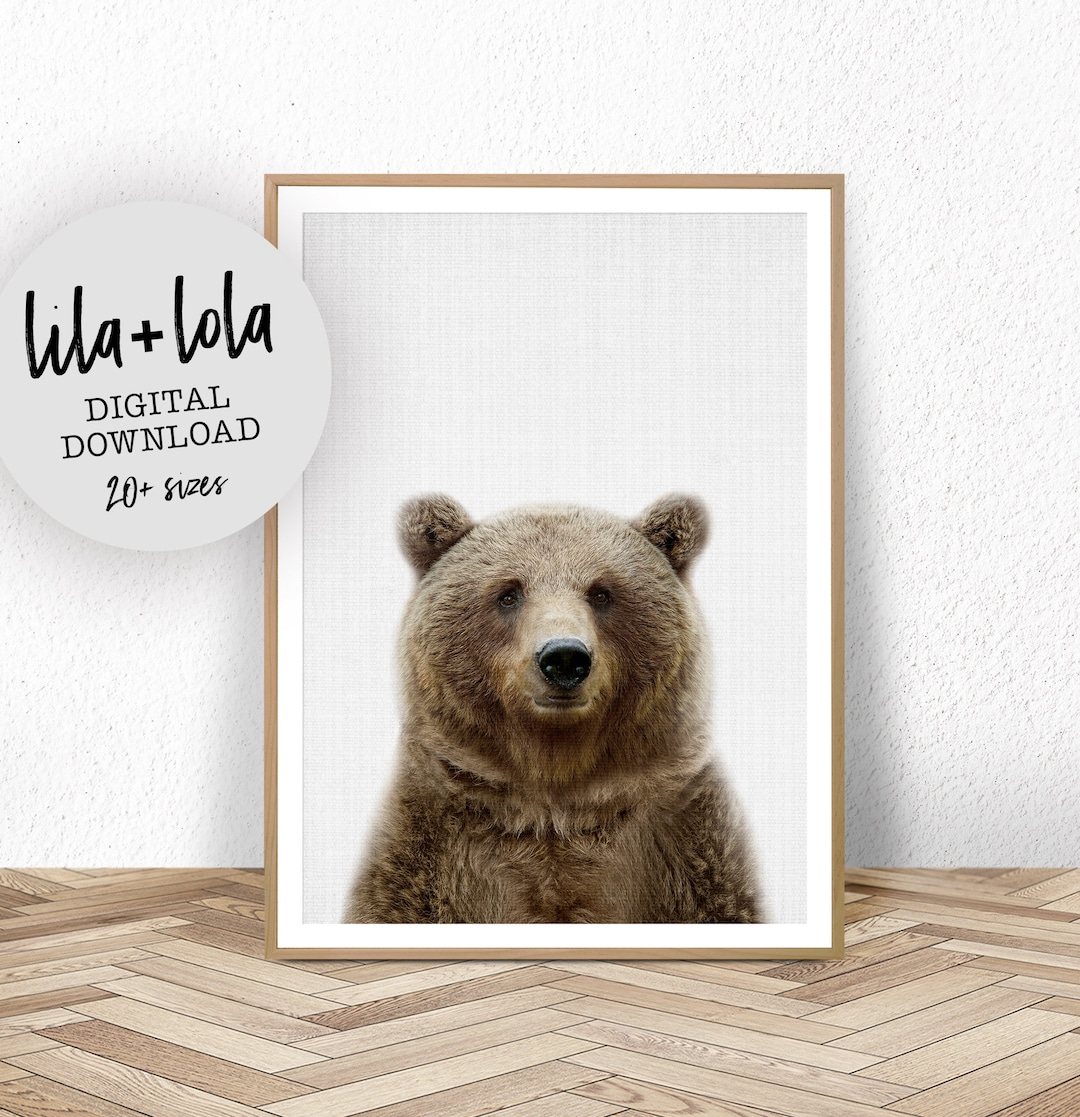 Bear Print, Digital Download, Woodland Nursery Decor, Wall Art Print ...