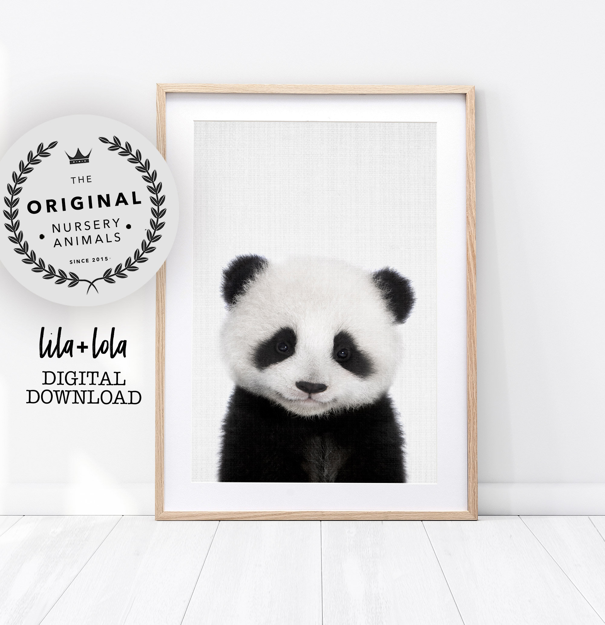 Baby Panda Print Nursery Animal Printable Wall Art Kids | Etsy